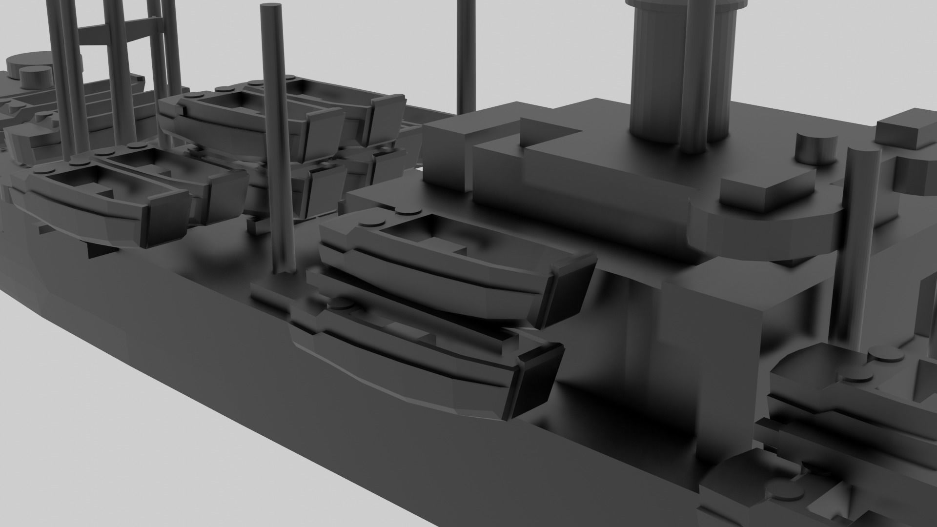 USS Haskell - Model for small scale printing free 3D model 3D printable | CGTrader
