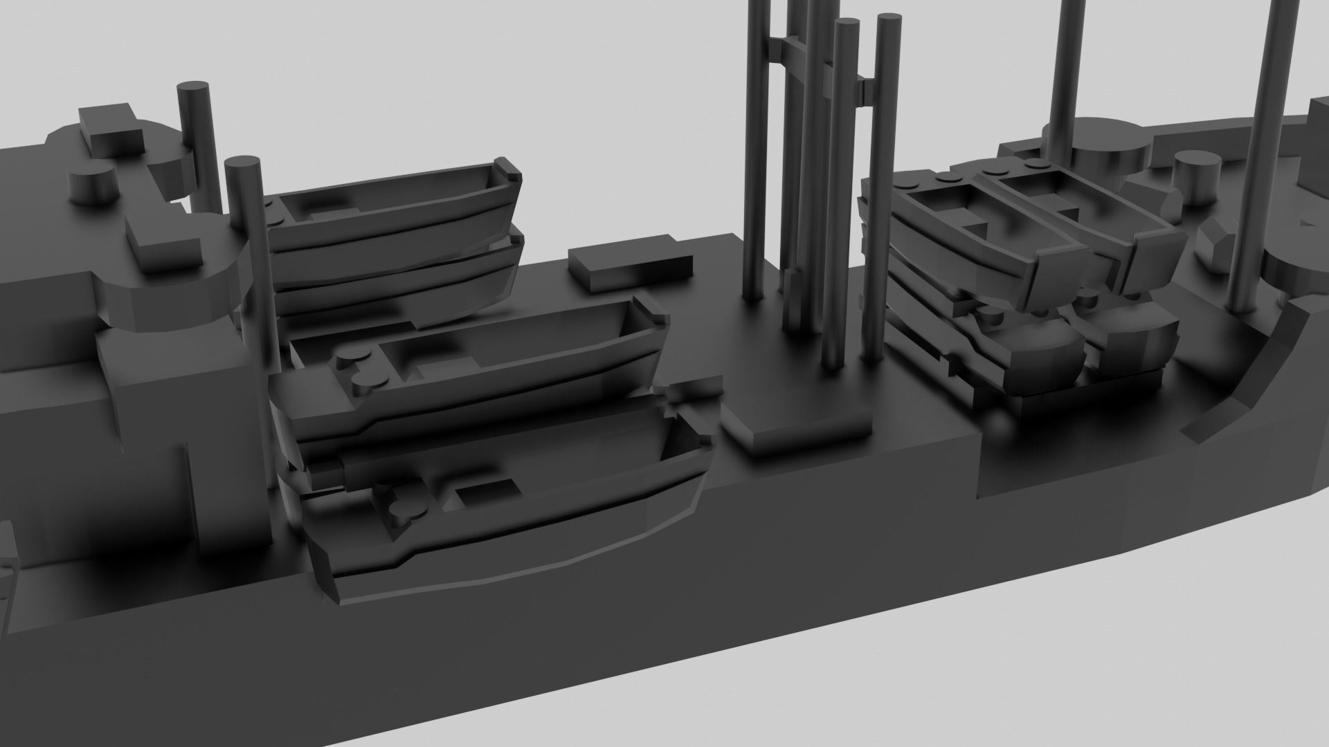 USS Haskell - Model for small scale printing free 3D model 3D printable ...