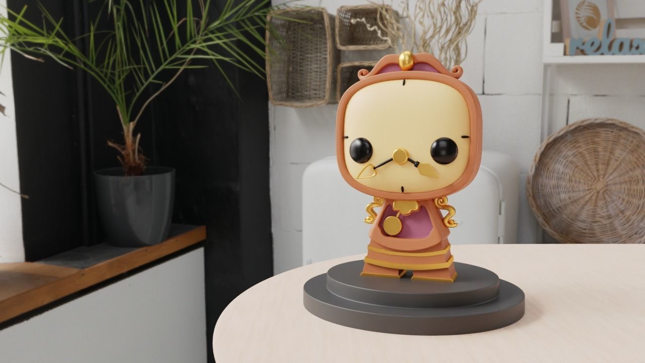 3D model FUNKO POP 3D MODEL Cogsworth Beauty and The Beast VR / AR ...