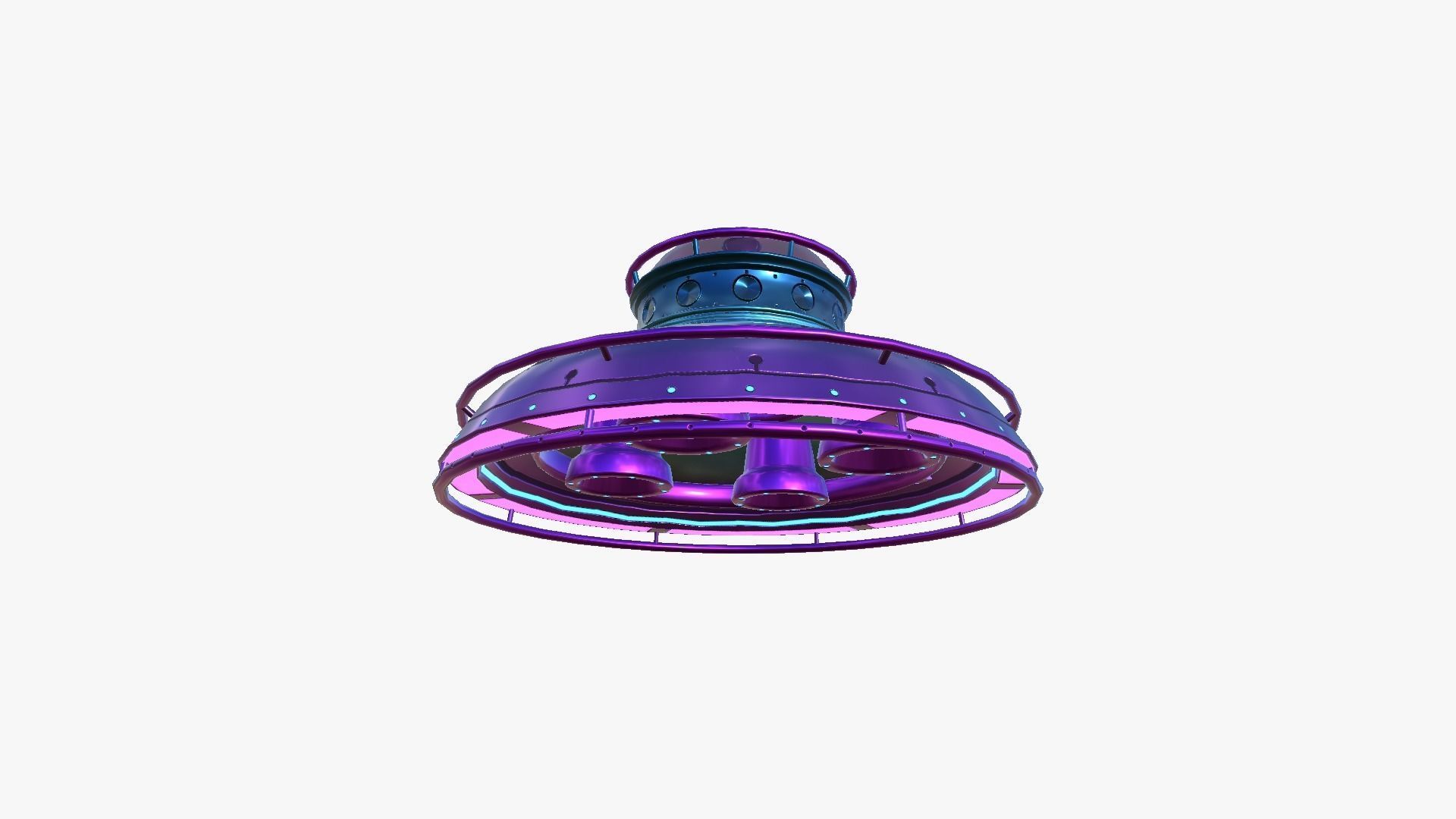 3D model Alien Spaceship UFO F04 Purple Blue - Sci Fi Spacecraft Design ...