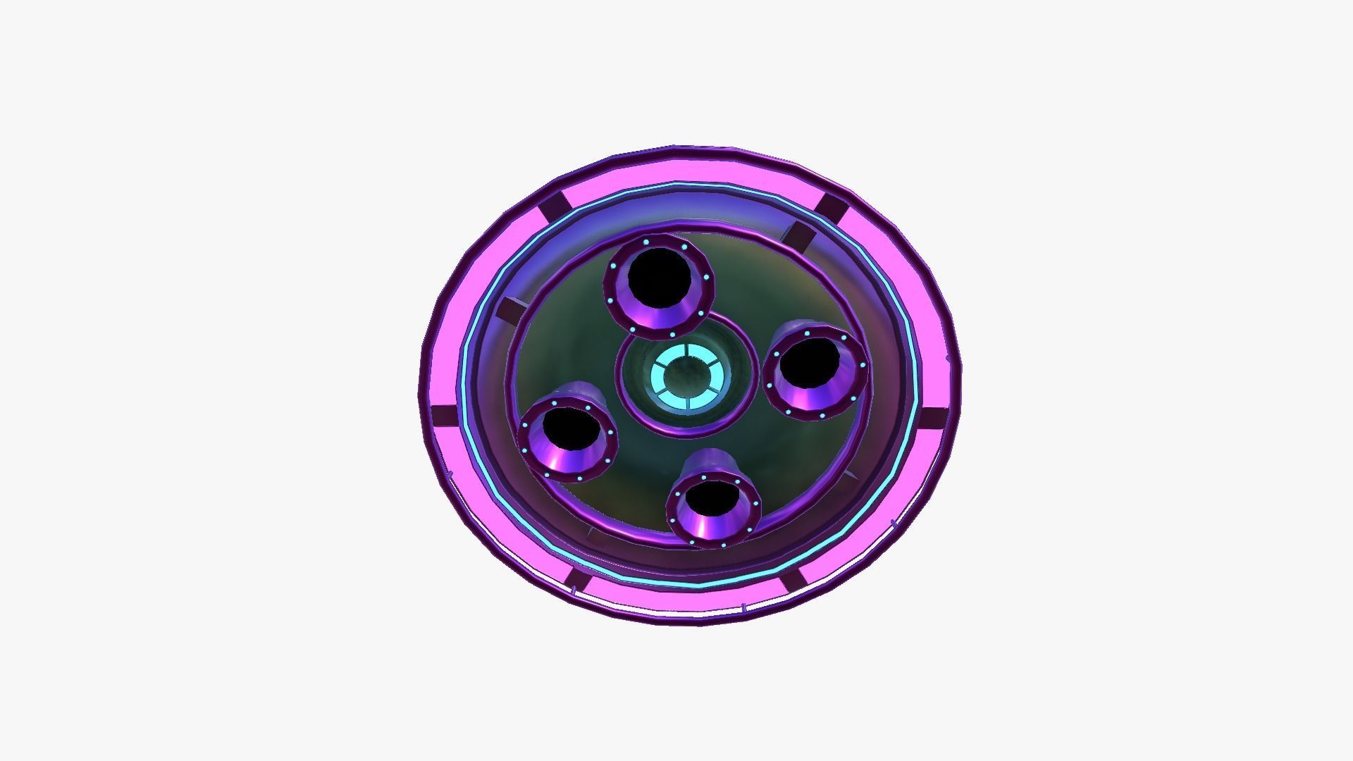 3D model Alien Spaceship UFO F04 Purple Blue - Sci Fi Spacecraft Design ...