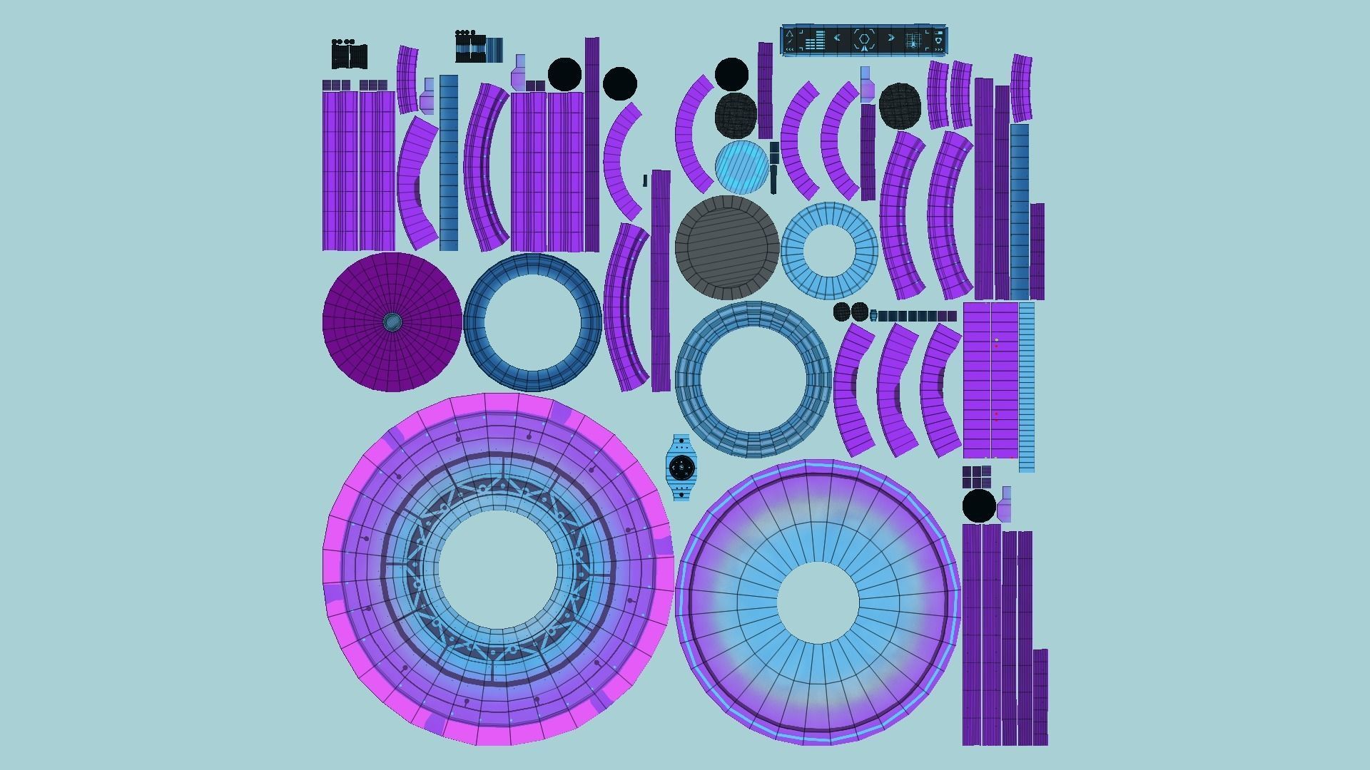 3D model Alien Spaceship UFO F04 Purple Blue - Sci Fi Spacecraft Design ...