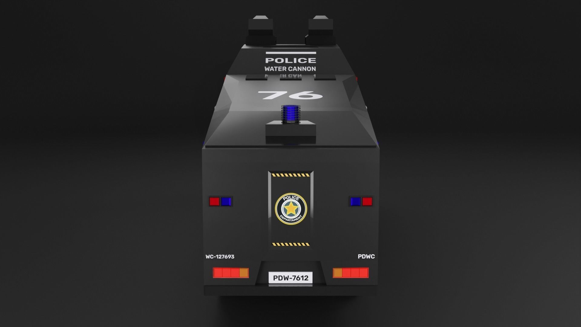 Police Water Cannon Truck Lowpoly 3D Model 3D model rigged | CGTrader