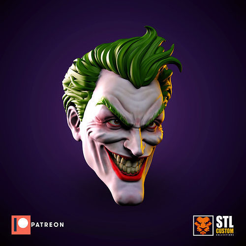 joker head 3D model 3D printable | CGTrader