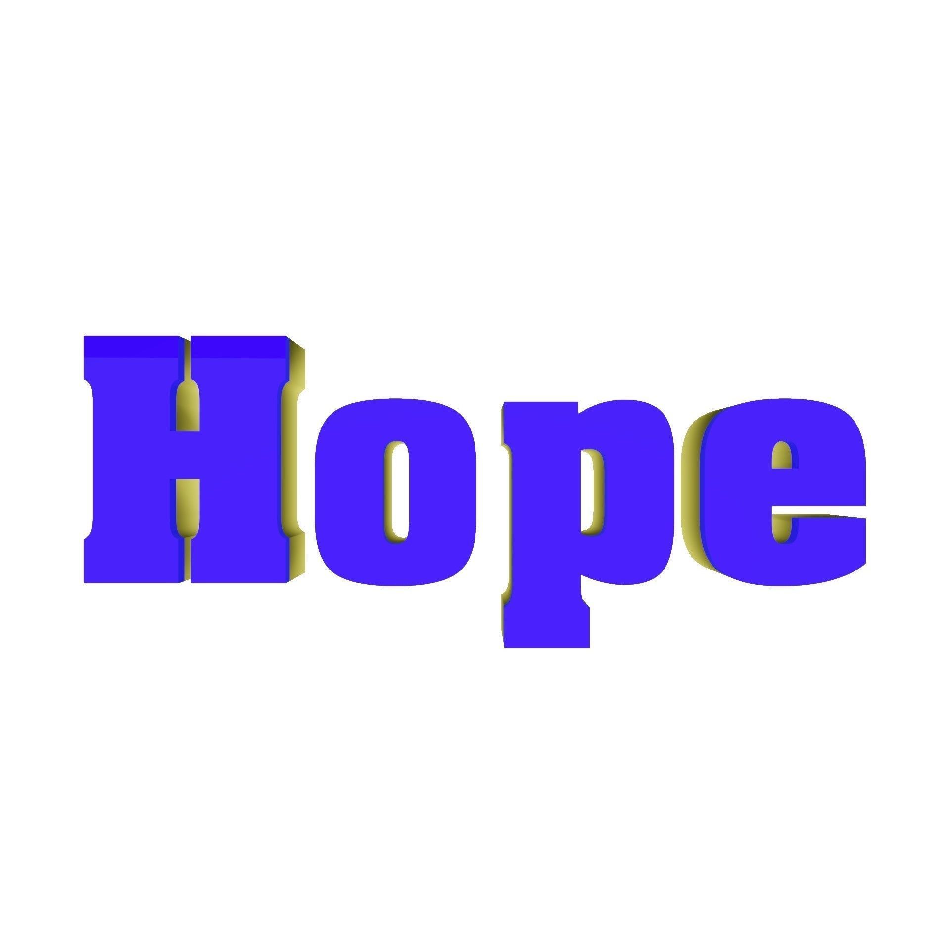 Hope word 1 3D model | CGTrader