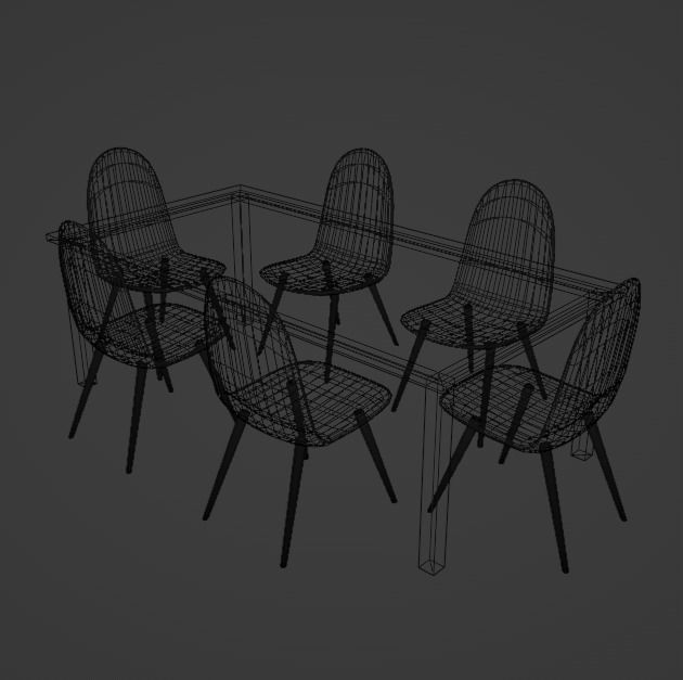 Table and chairs set free VR / AR / low-poly 3D model | CGTrader