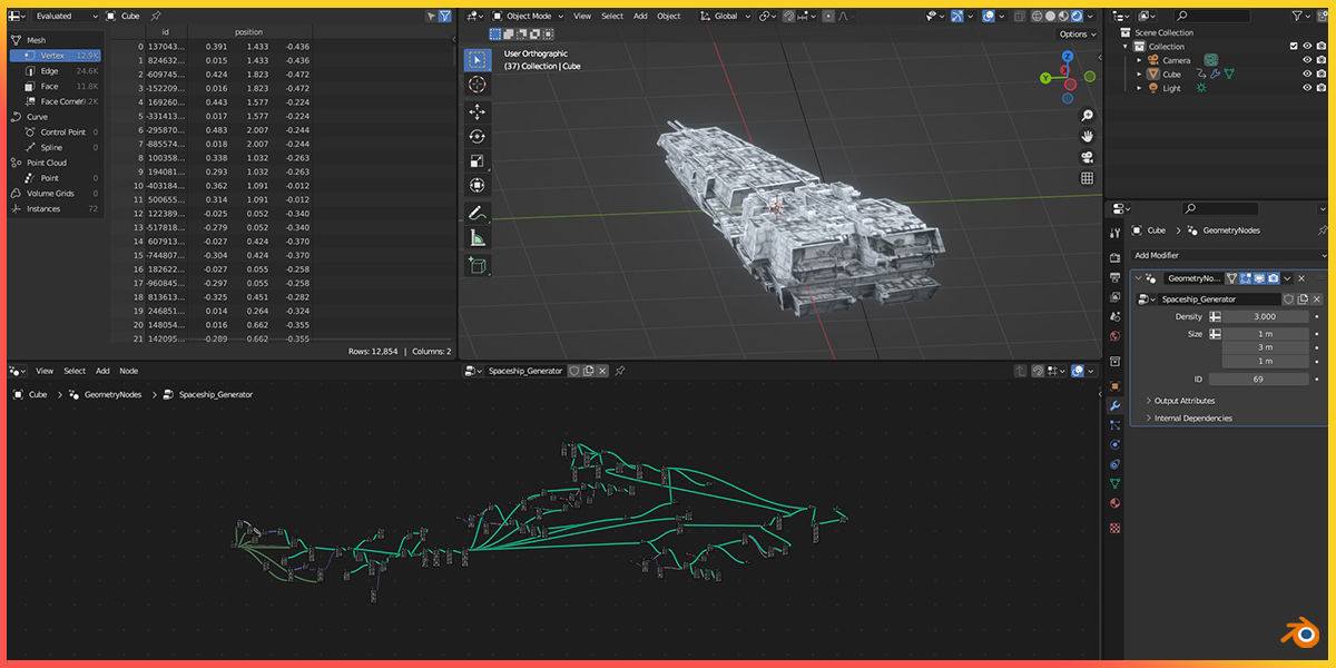 3d Model Procedural Starship Spaceship Generator Vr Ar Low Poly Cgtrader 