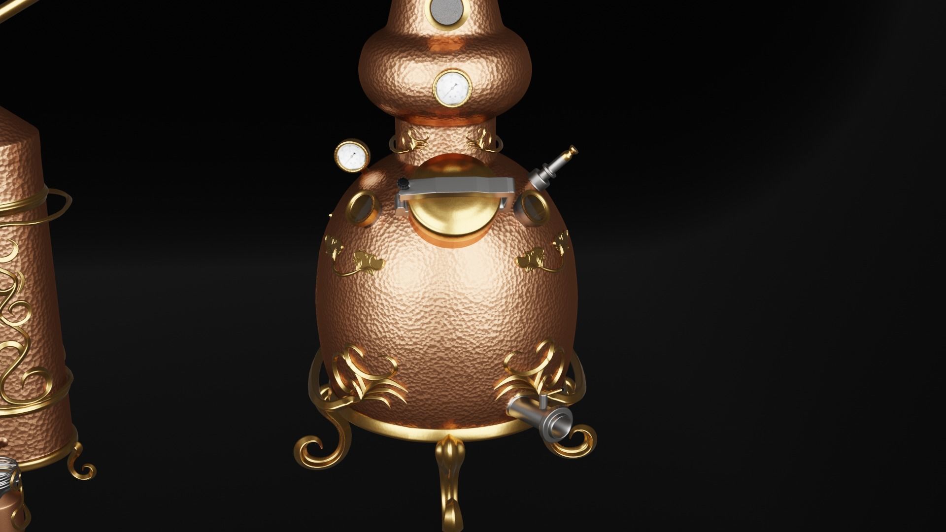 Copper Distillery Set 3D model | CGTrader