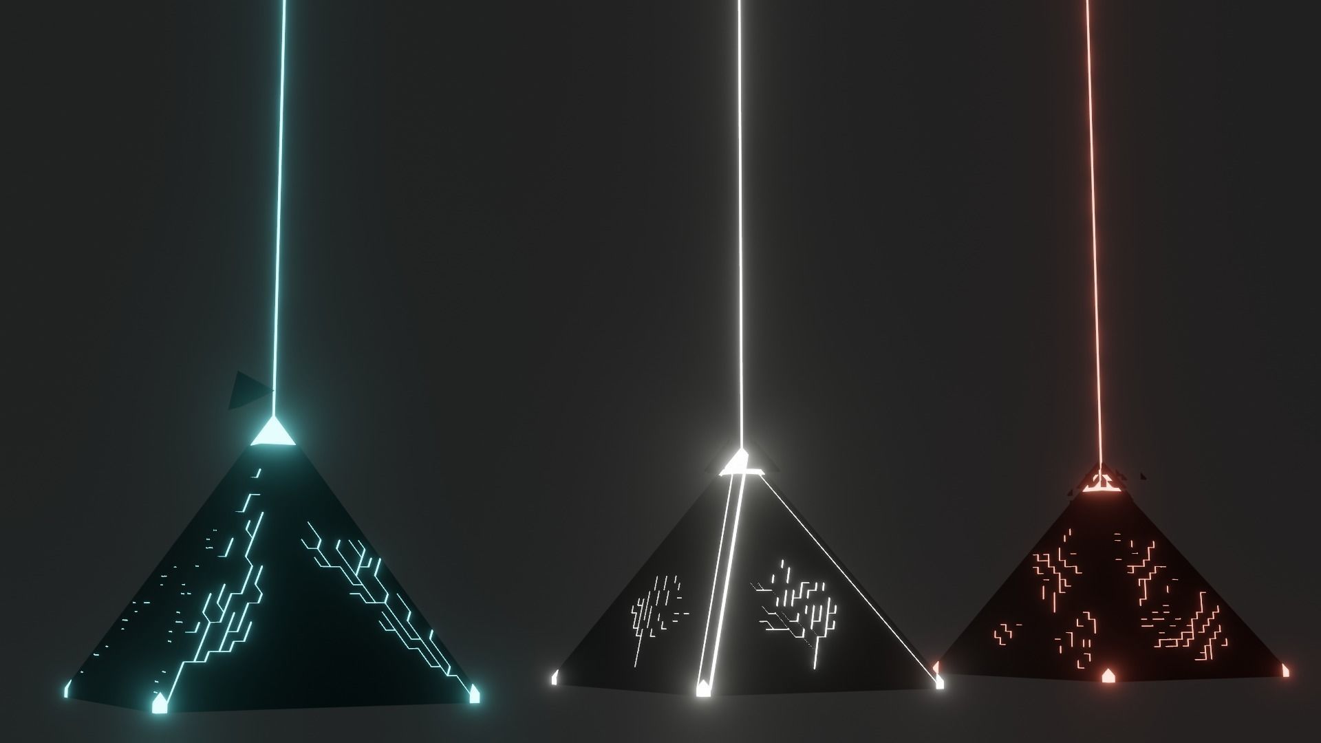 Light beam pyramids 3D model | CGTrader