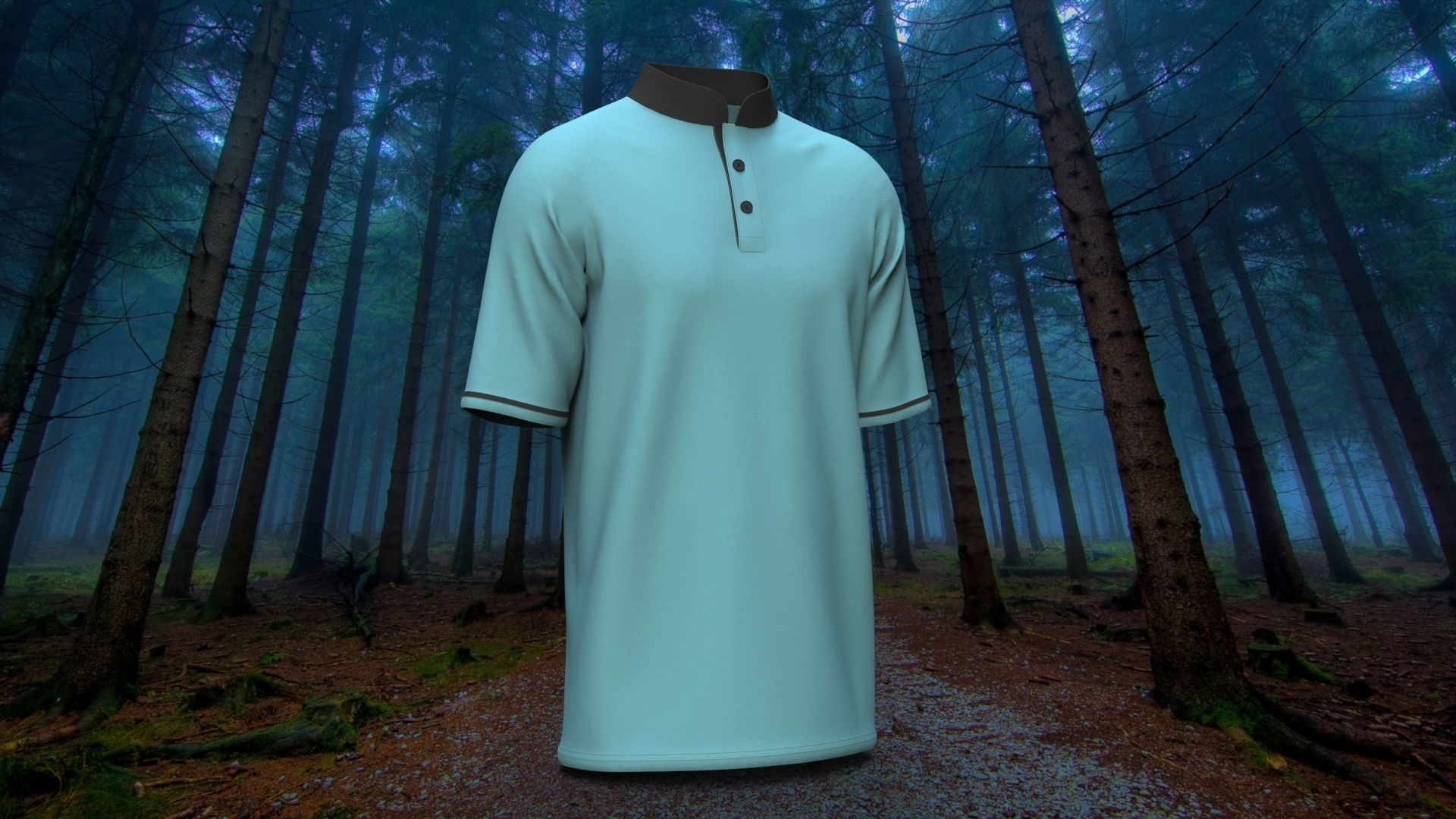 Classic Raglan Sleeve Mens Knit Fashion Polo 3D model | CGTrader