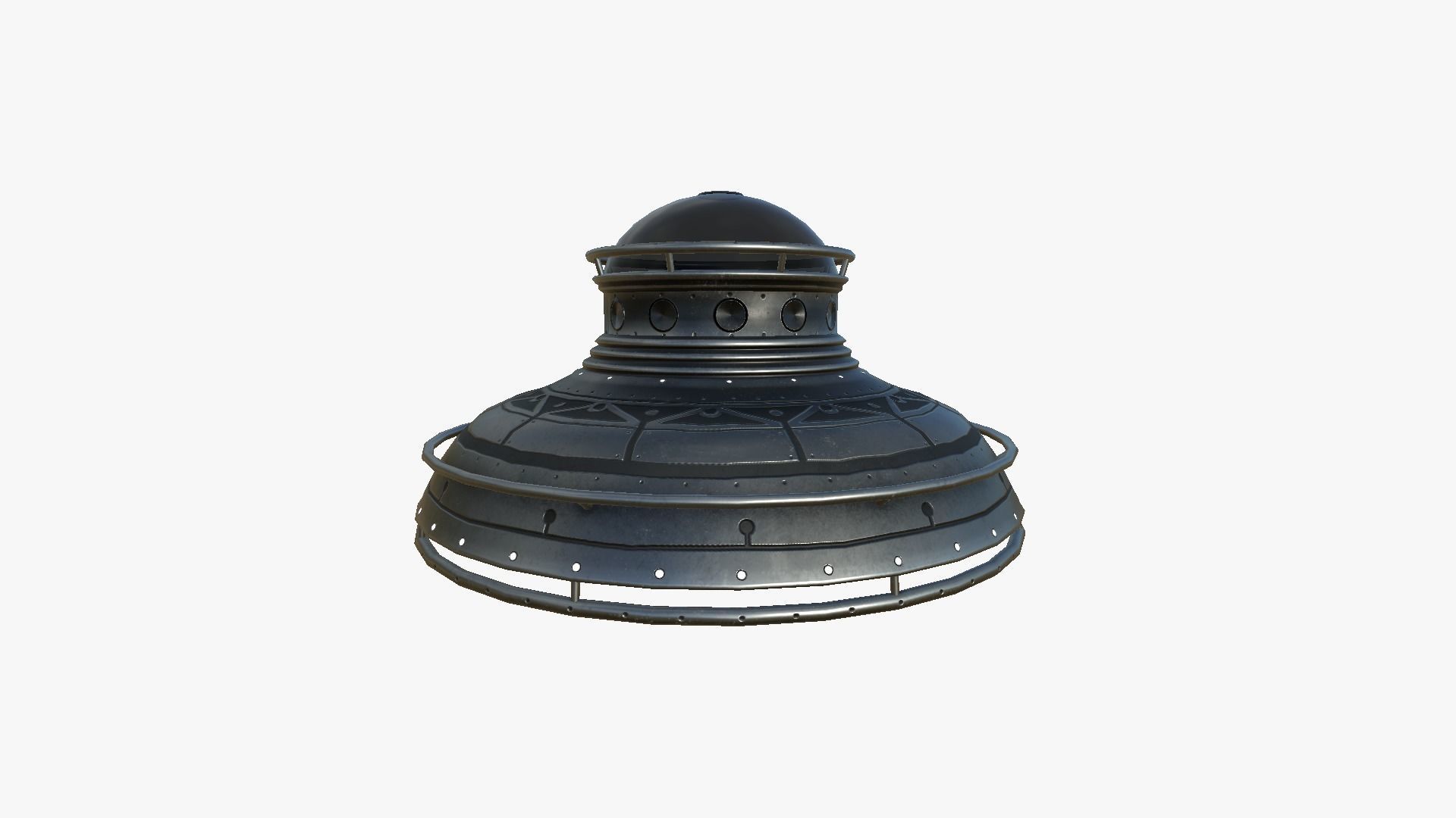 3D model Alien Spaceship UFO F03 Dark Steel - Sci Fi Spacecraft Design ...