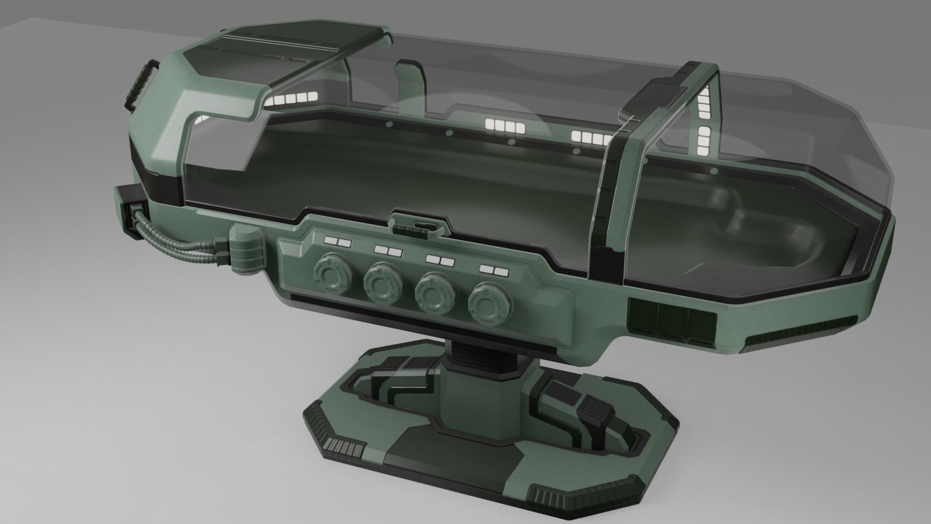 3D model Scifi Medical Futuristic Cryo Pod VR / AR / low-poly | CGTrader