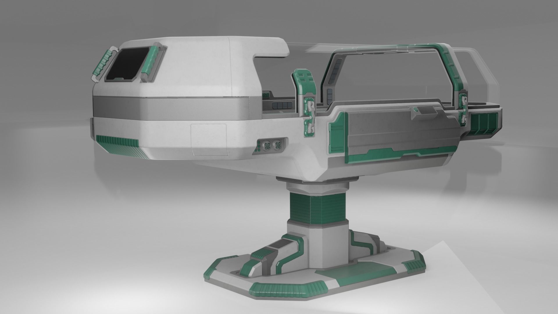 3D model Scifi Medical Futuristic Cryo Pod VR / AR / low-poly | CGTrader