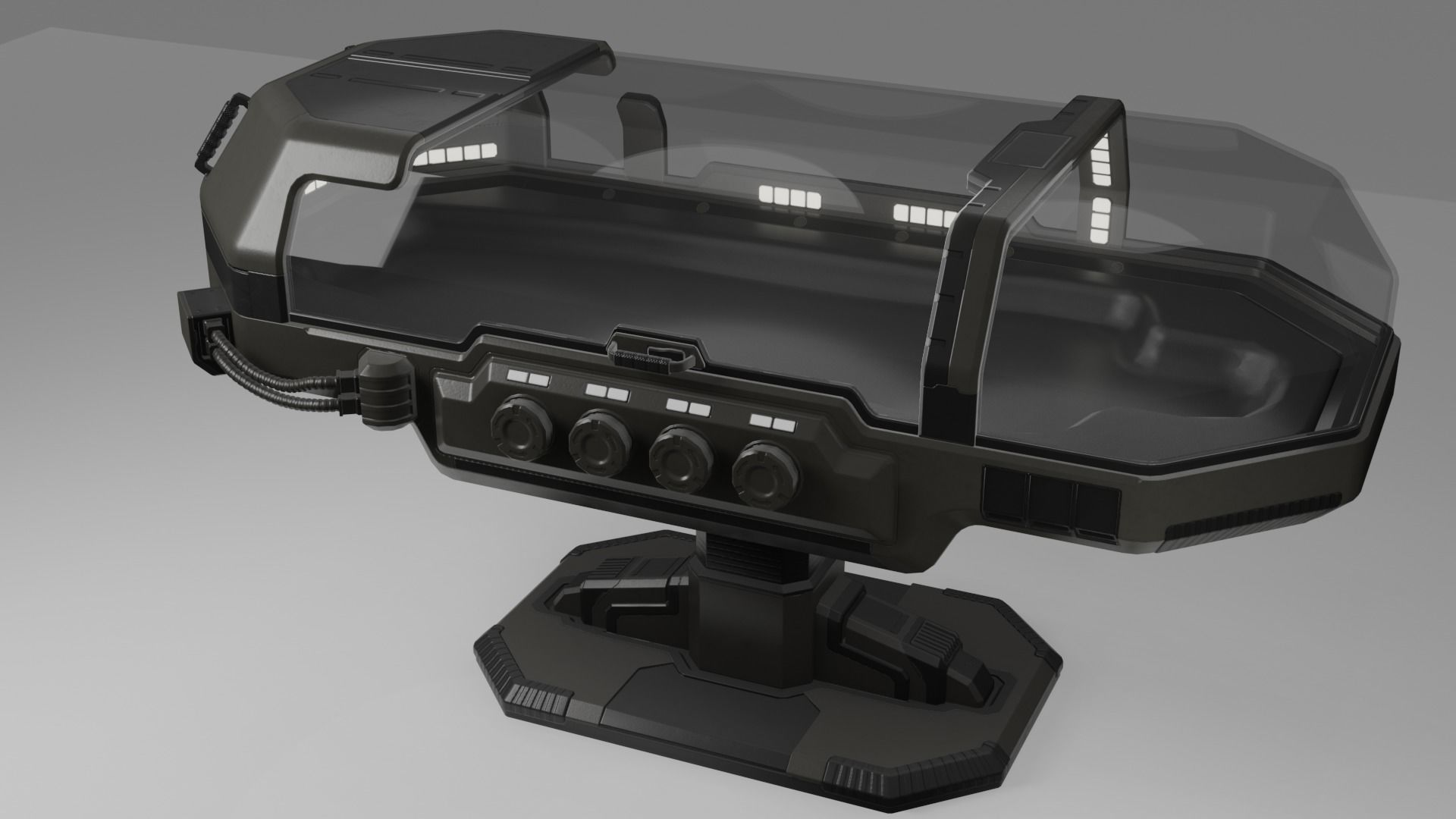 3D model Scifi Medical Futuristic Cryo Pod VR / AR / low-poly | CGTrader