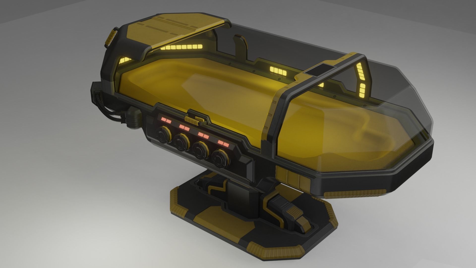 3D model Scifi Medical Futuristic Cryo Pod VR / AR / low-poly | CGTrader