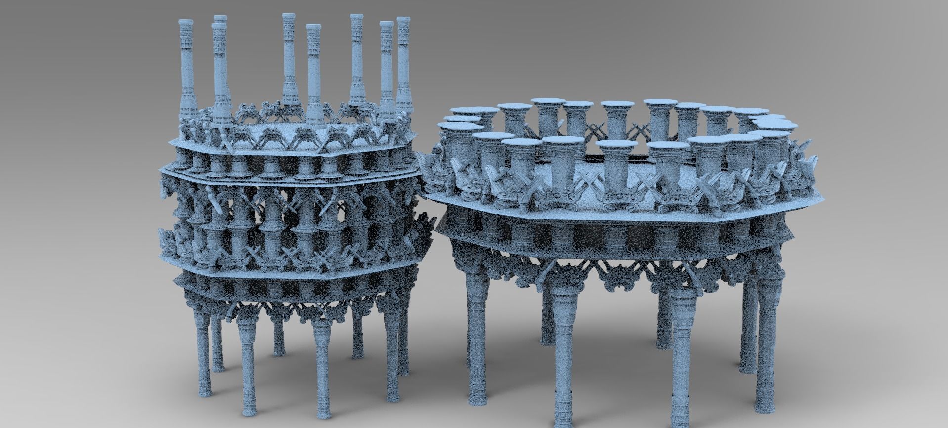 Celtic Tower pillars 2 designs 3D model | CGTrader