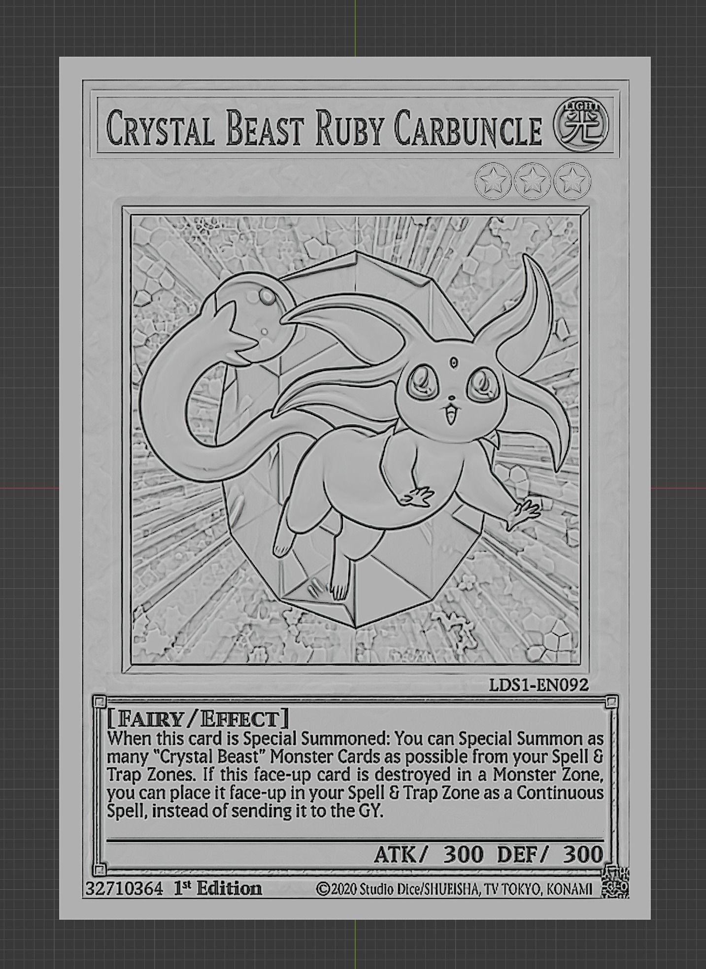 crystal beast ruby carbuncle - yugioh 3D model 3D printable | CGTrader