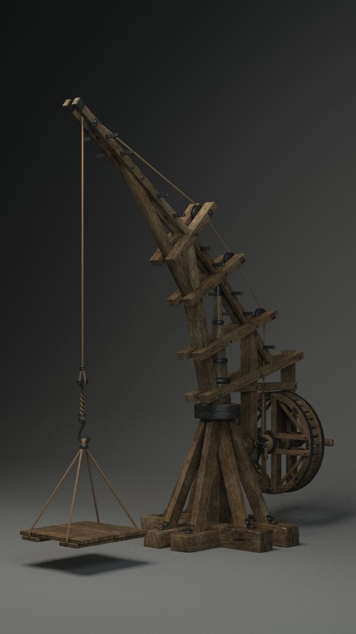 Old Wood Crane 3D model | CGTrader