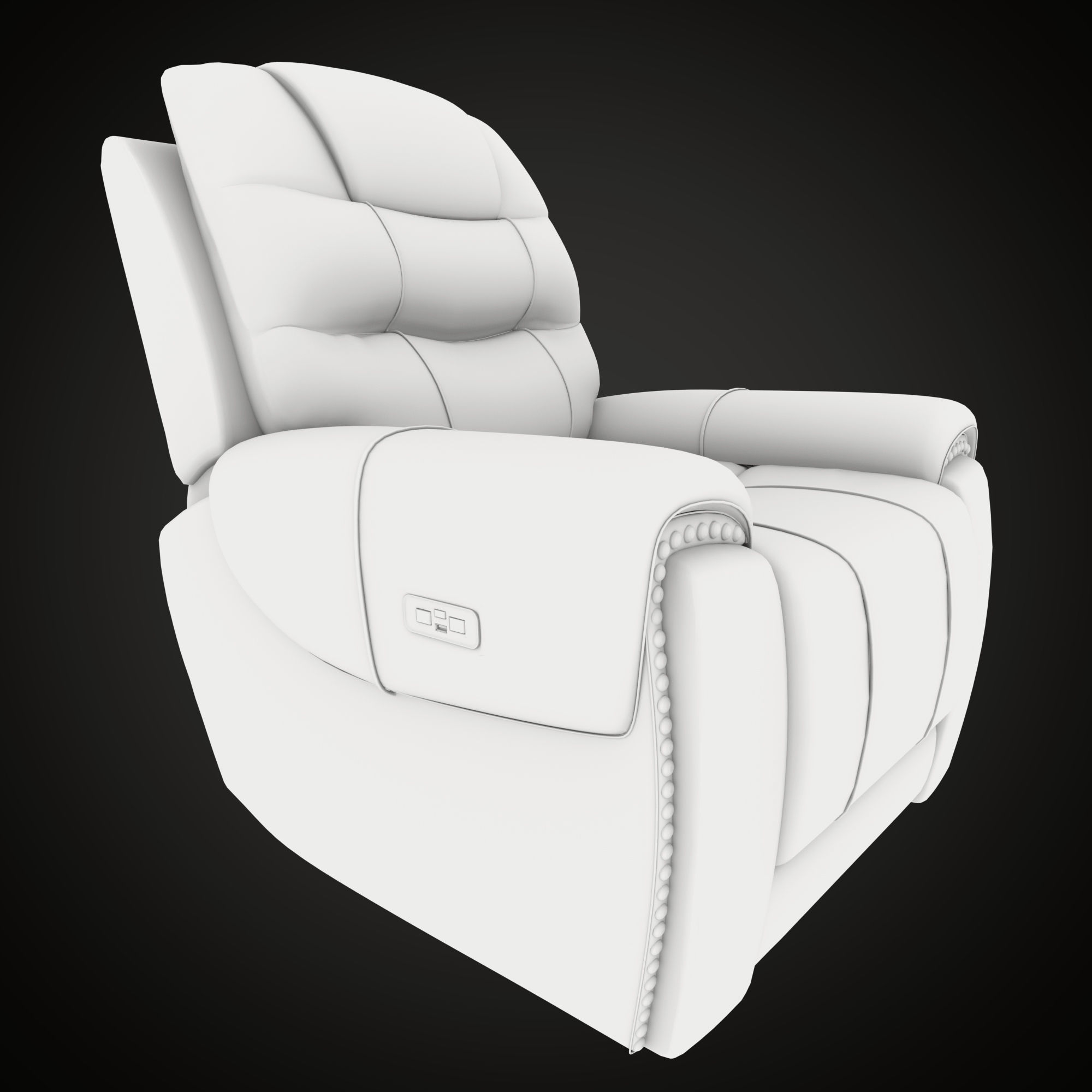 3D model Realistic Sofa 3D model Game Ready leather recliner VR / AR ...