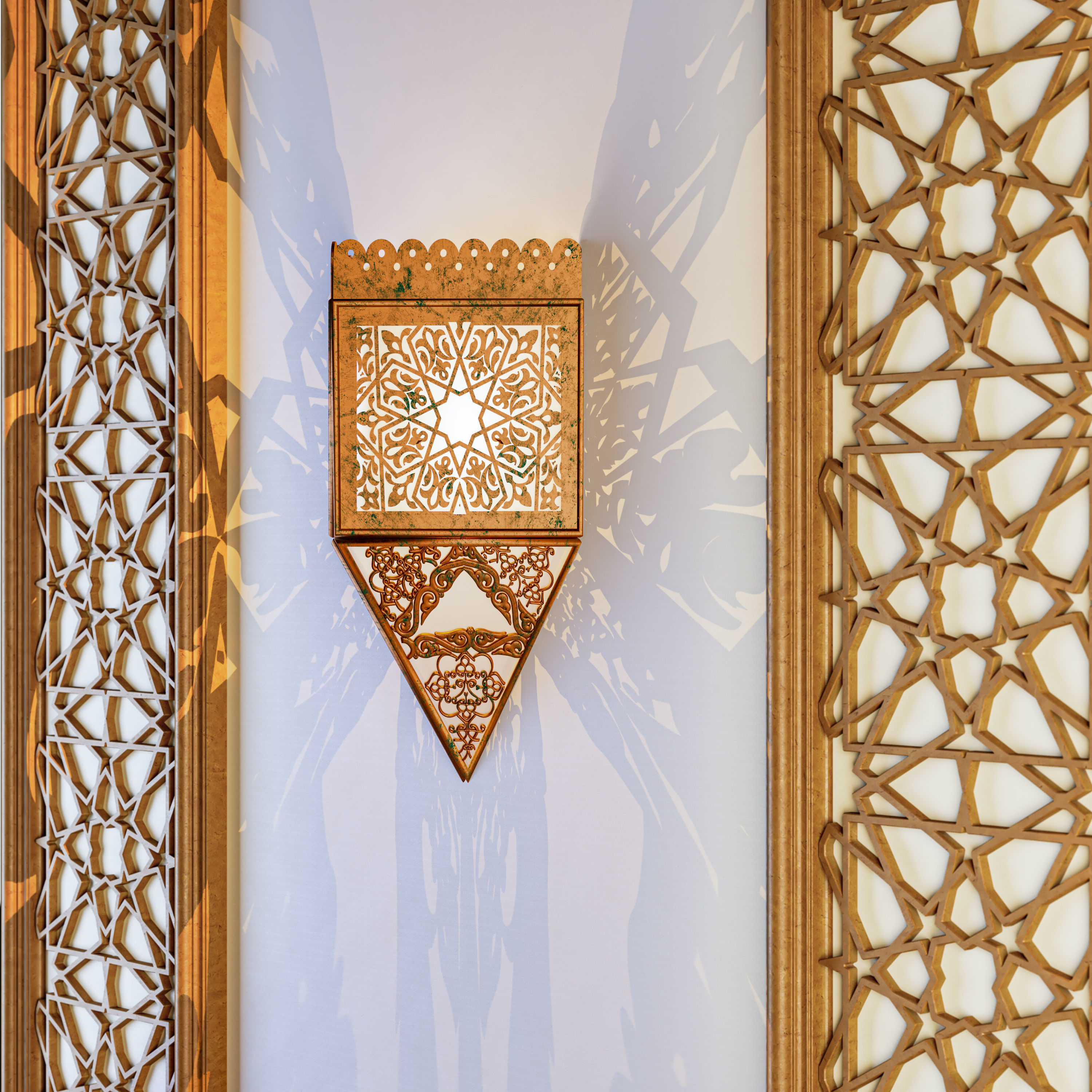 Moroccan islamic light wall 3D model | CGTrader