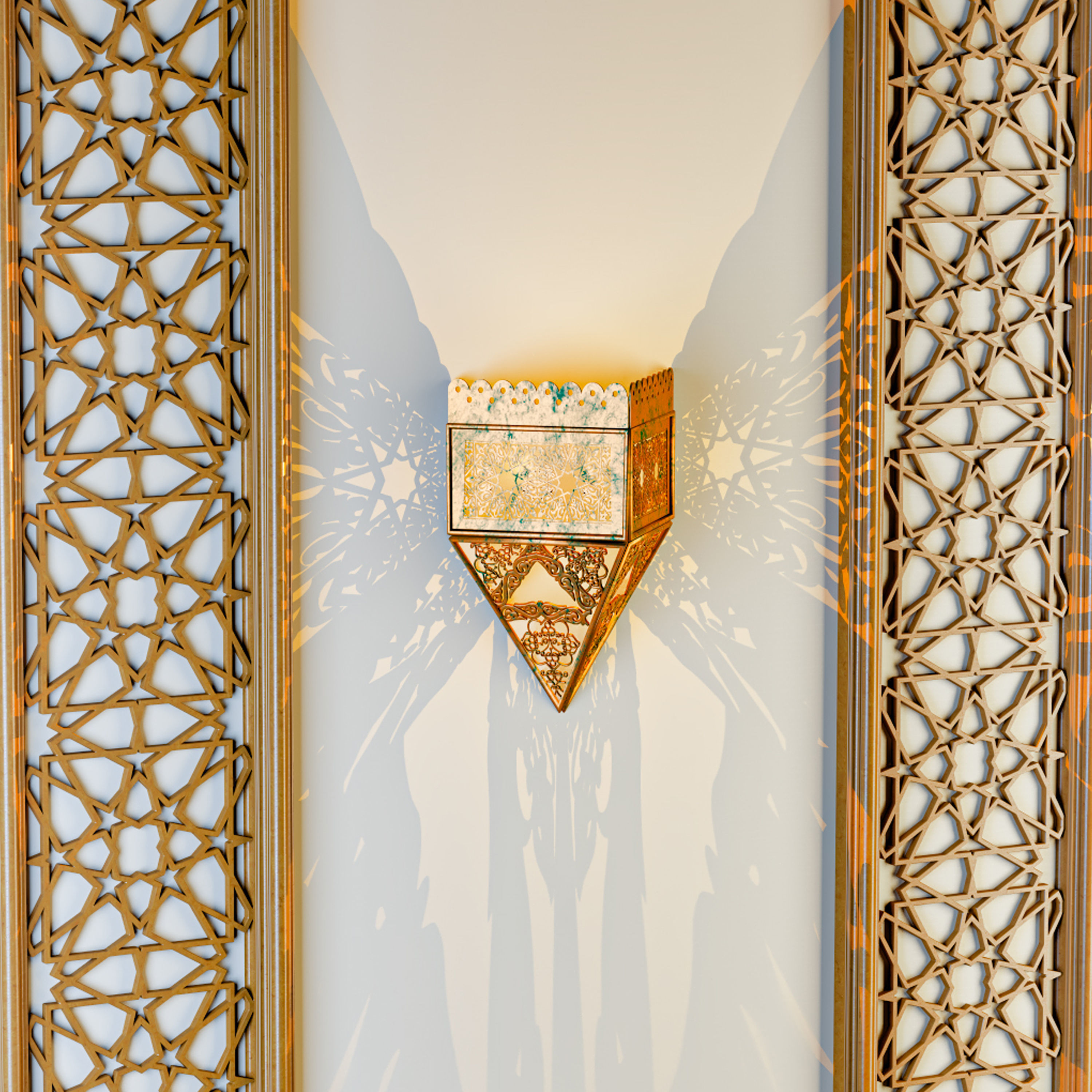 Moroccan islamic light wall 3D model | CGTrader