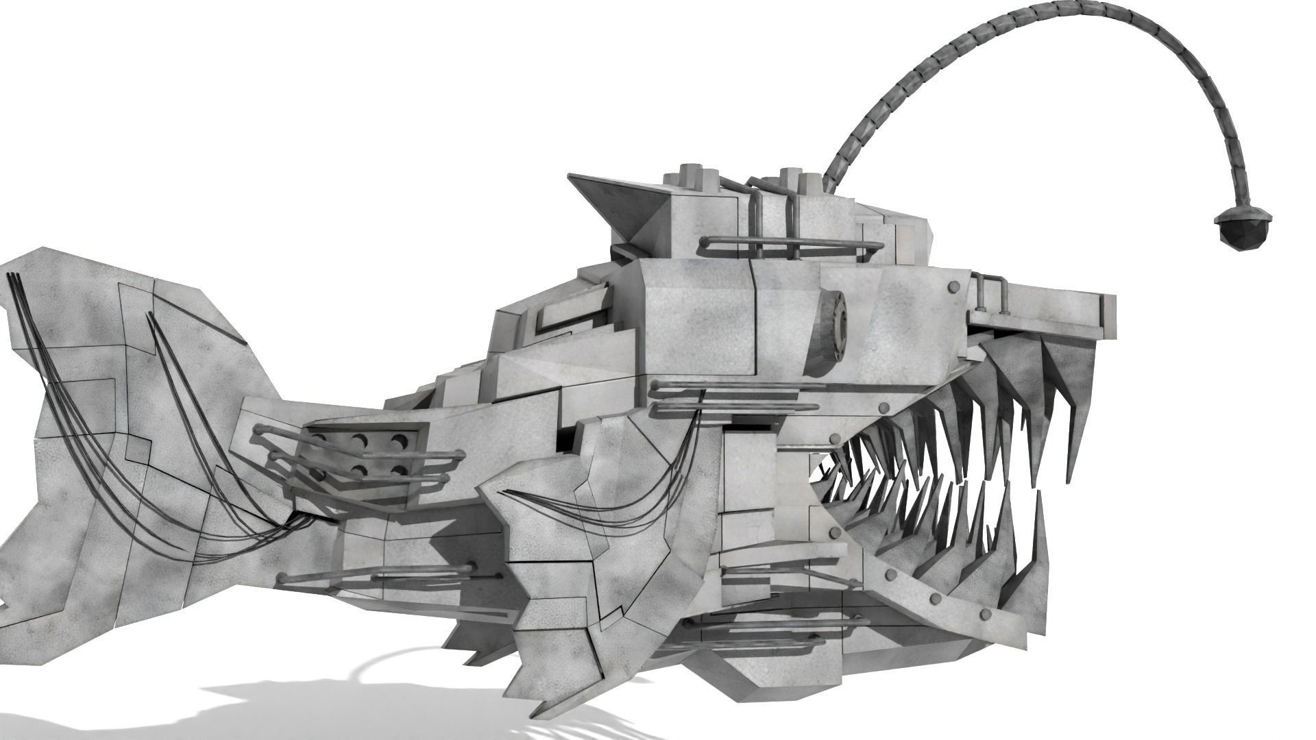 3D model Sci fi Creatures Fish SA-2 - Low Poly VR / AR / low-poly ...