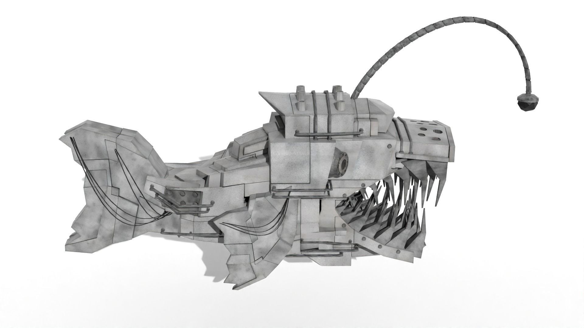 3D model Sci fi Creatures Fish SA-2 - Low Poly VR / AR / low-poly ...