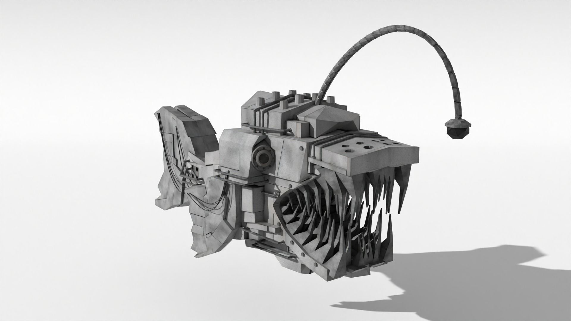 3D model Sci fi Creatures Fish SA-2 - Low Poly VR / AR / low-poly ...