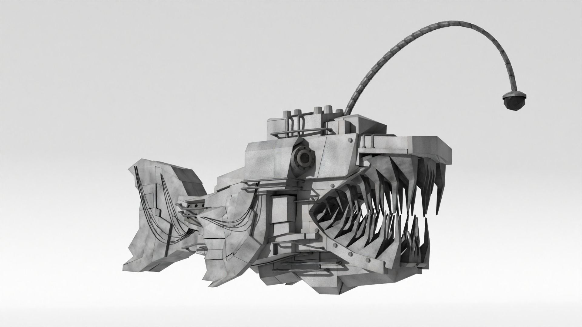 3D model Sci fi Creatures Fish SA-2 - Low Poly VR / AR / low-poly ...