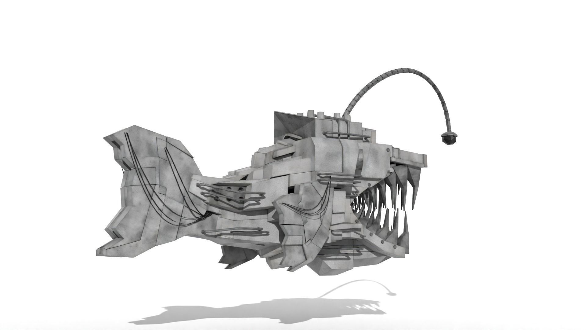 3D model Sci fi Creatures Fish SA-2 - Low Poly VR / AR / low-poly ...