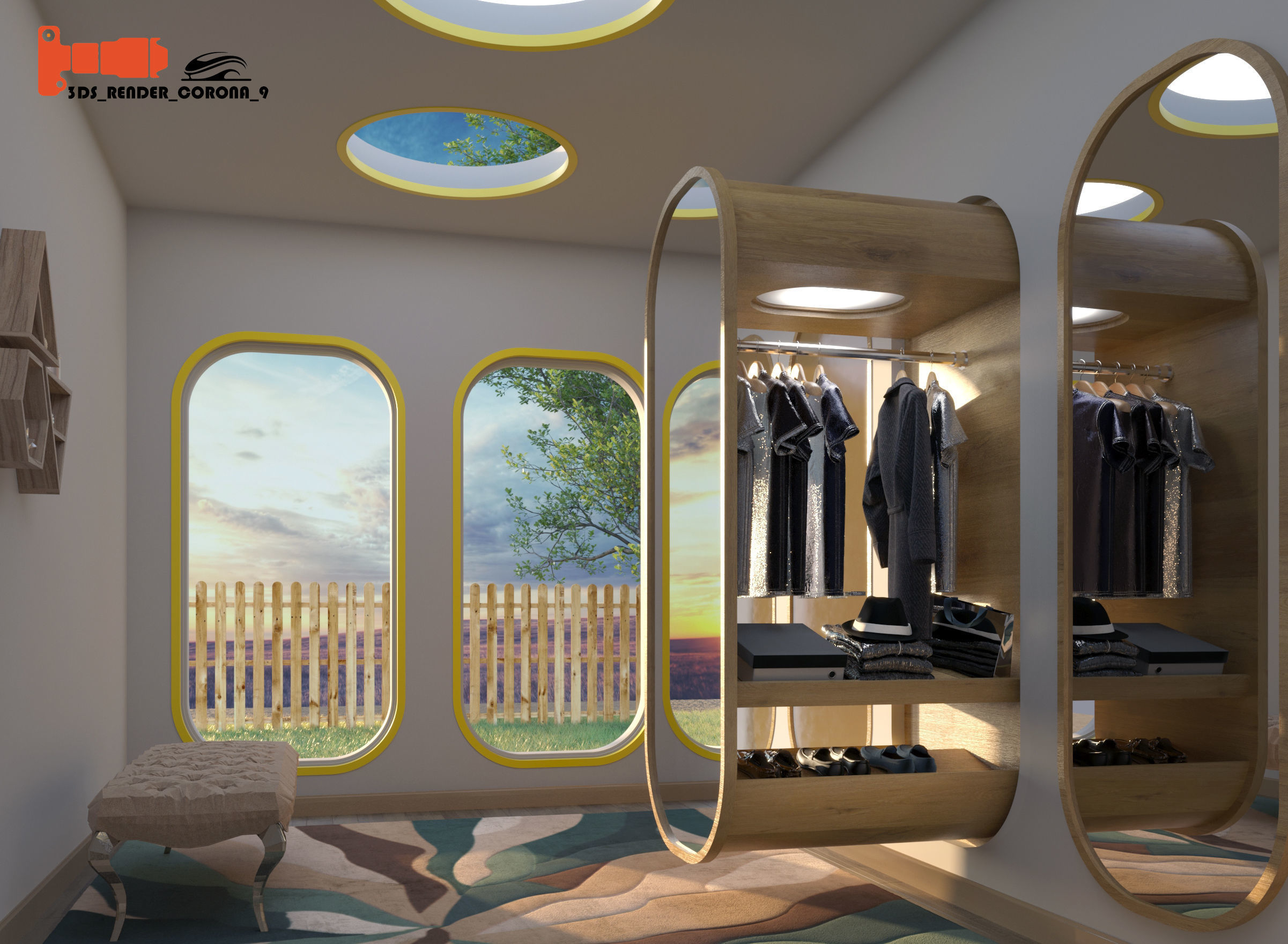 interior dressing room with all 3d models 3D model | CGTrader