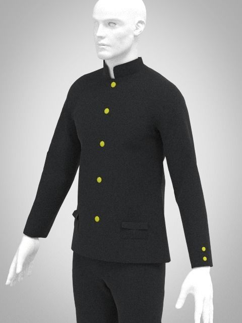 3D model Gakuran Uniform VR / AR / low-poly | CGTrader