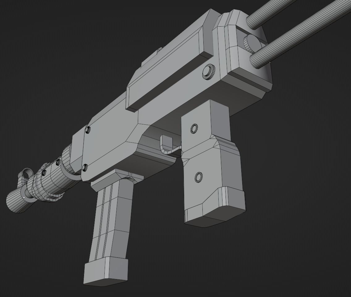 Machine gun LowPoly 3D model | CGTrader