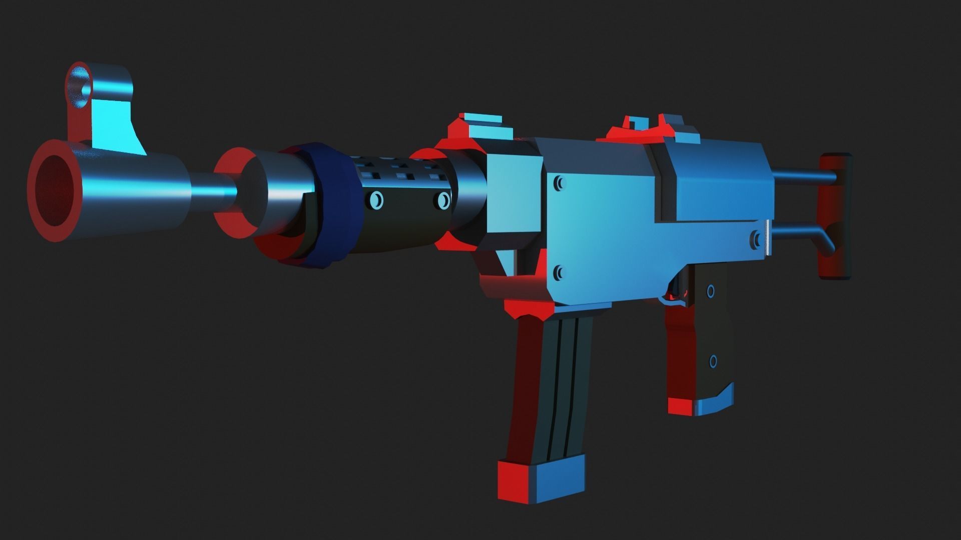 Machine gun LowPoly 3D model | CGTrader