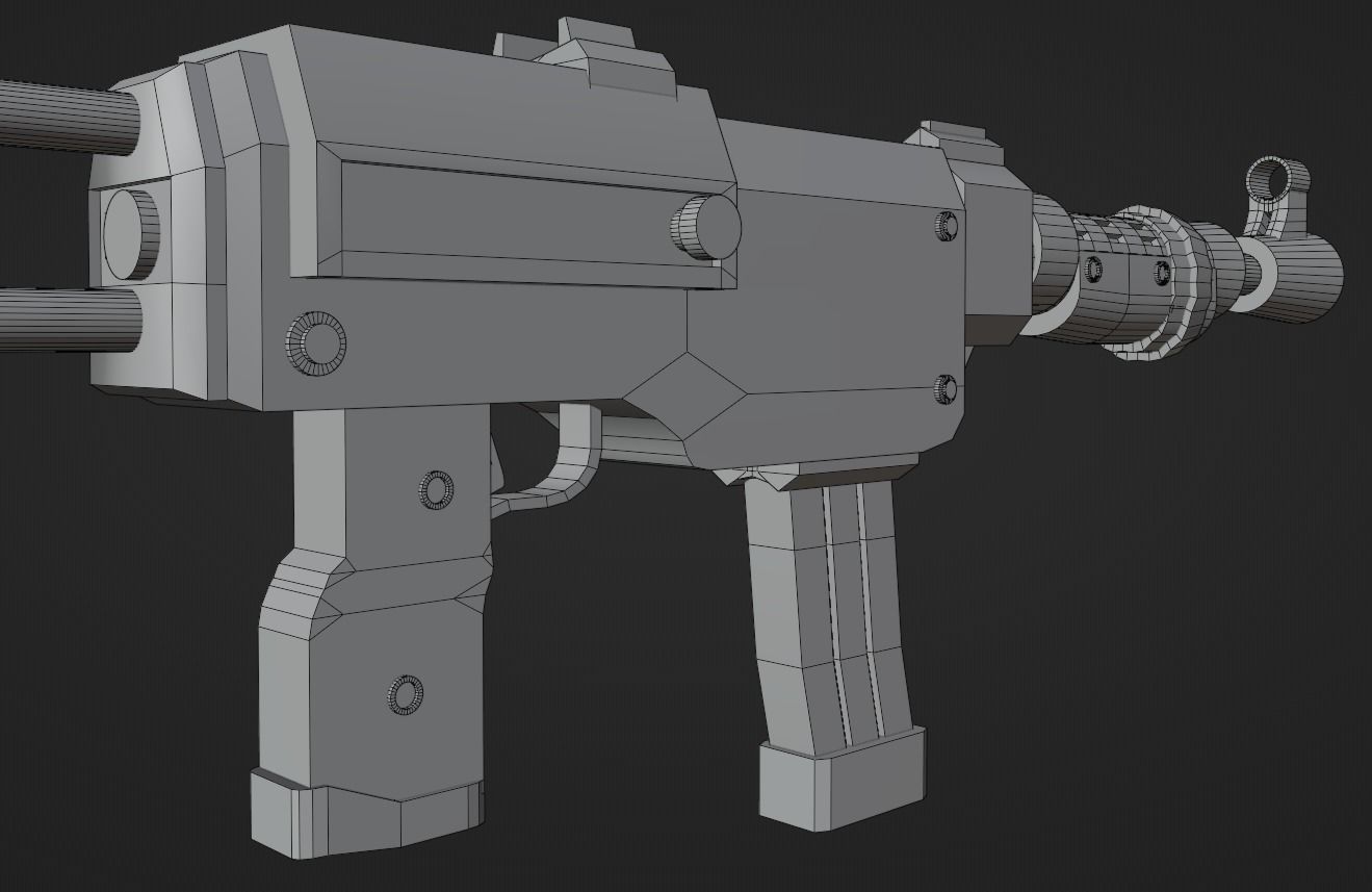 Machine gun LowPoly 3D model | CGTrader