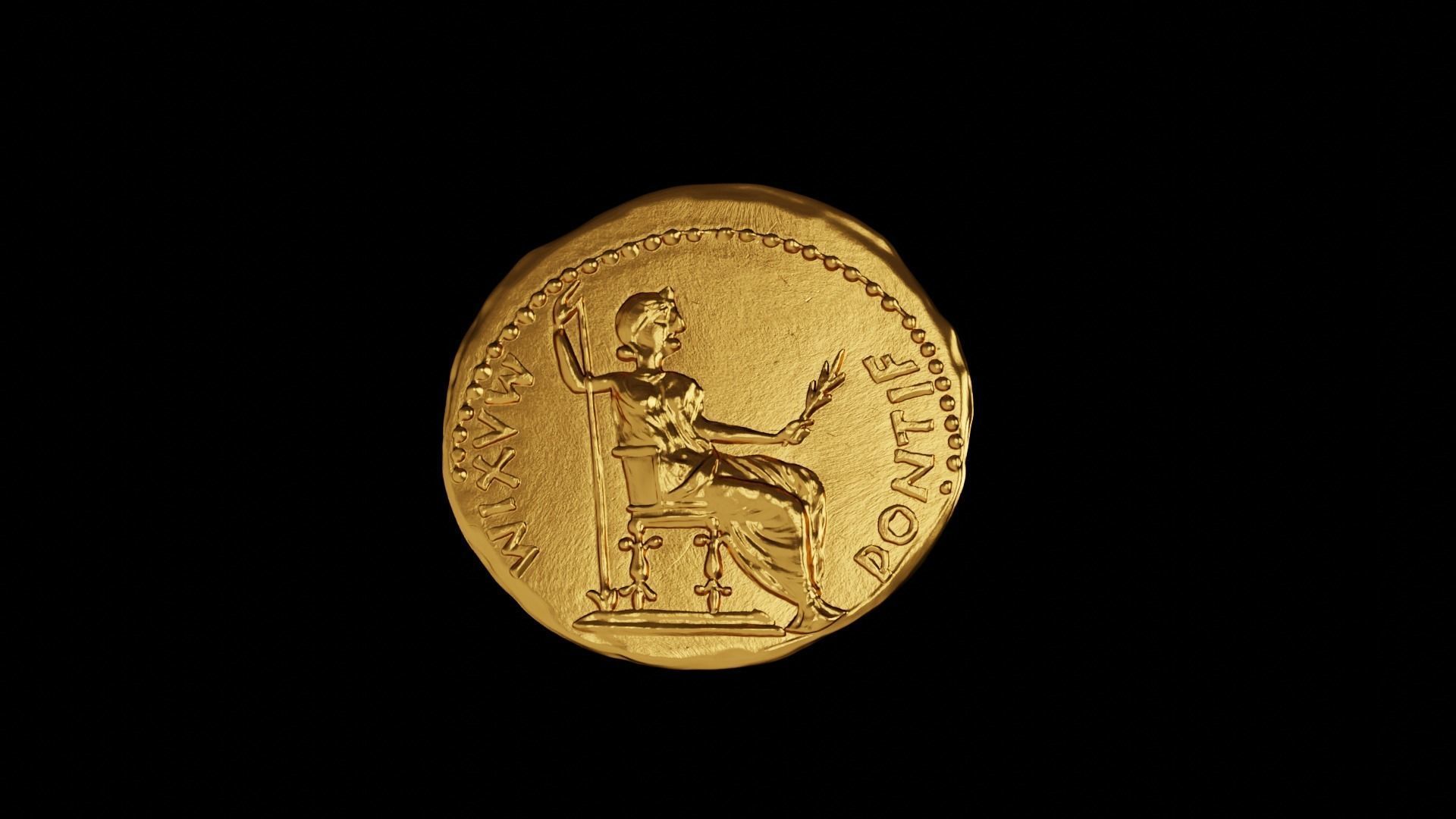 3D model Golden Roman coin VR / AR / low-poly | CGTrader