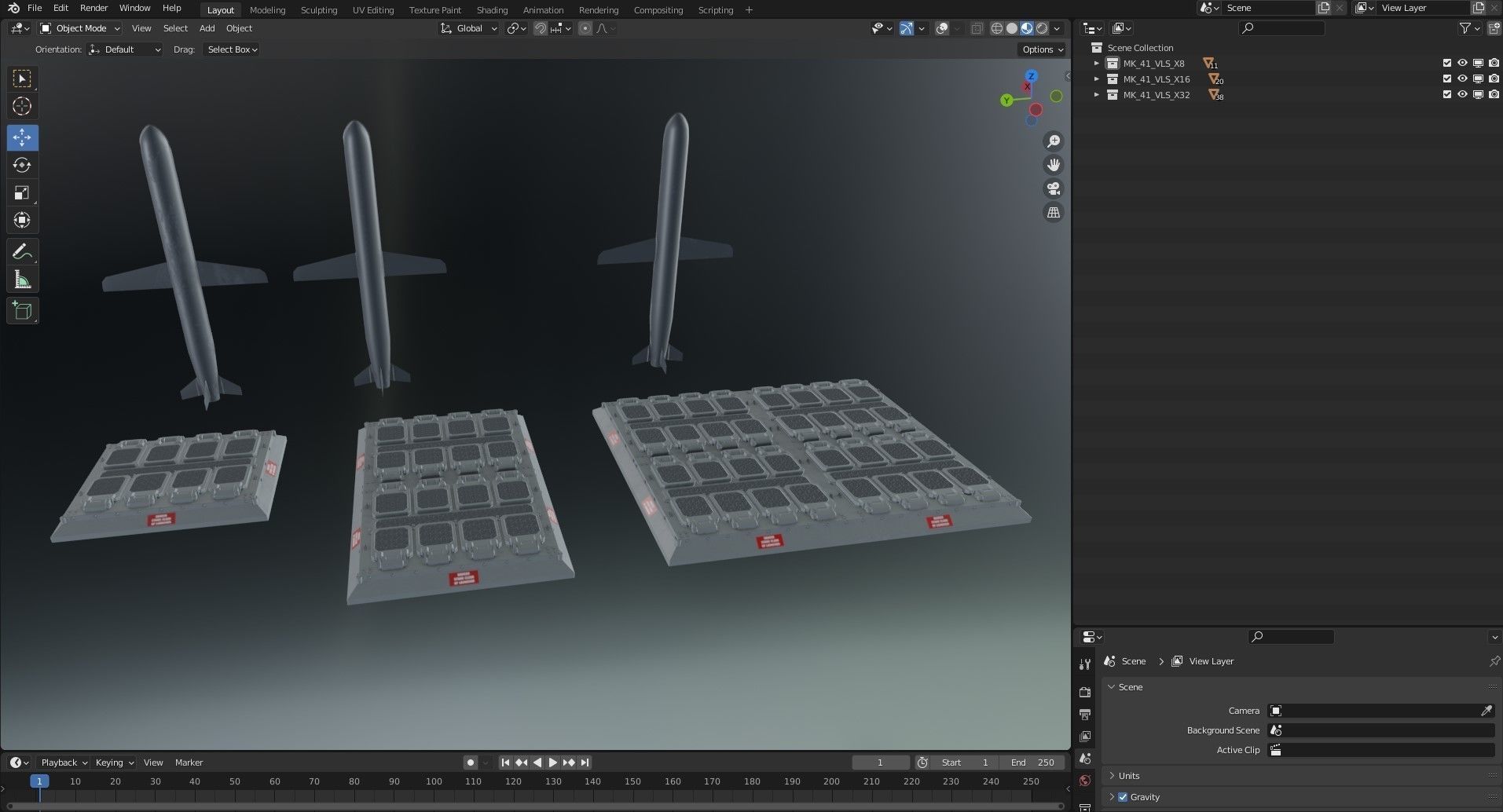 Mark 41 Vertical Launching System BGM 109 Tomahawk 3D model | CGTrader