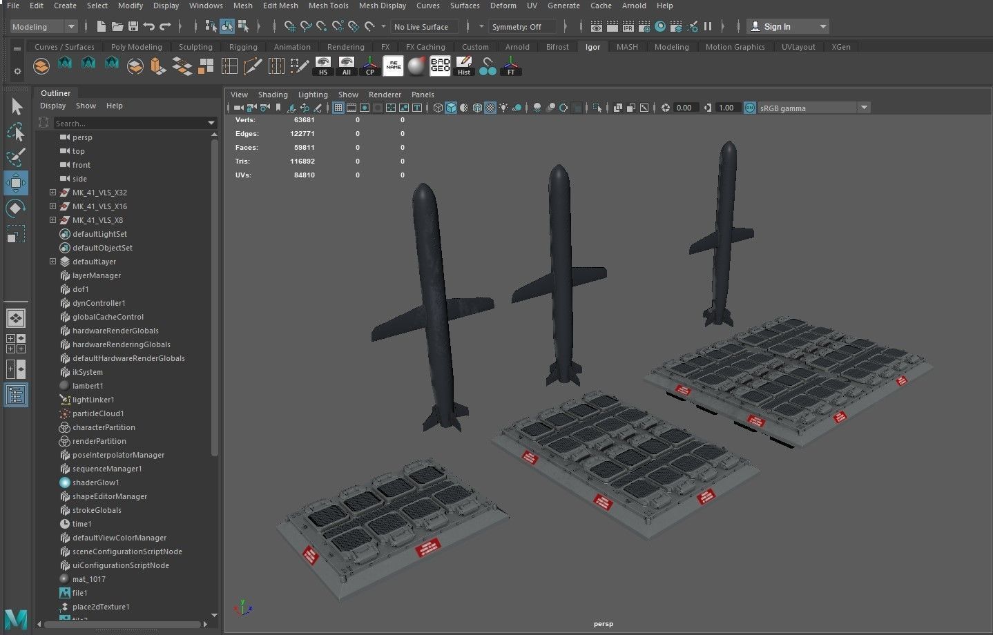 Mark 41 Vertical Launching System BGM 109 Tomahawk 3D model | CGTrader