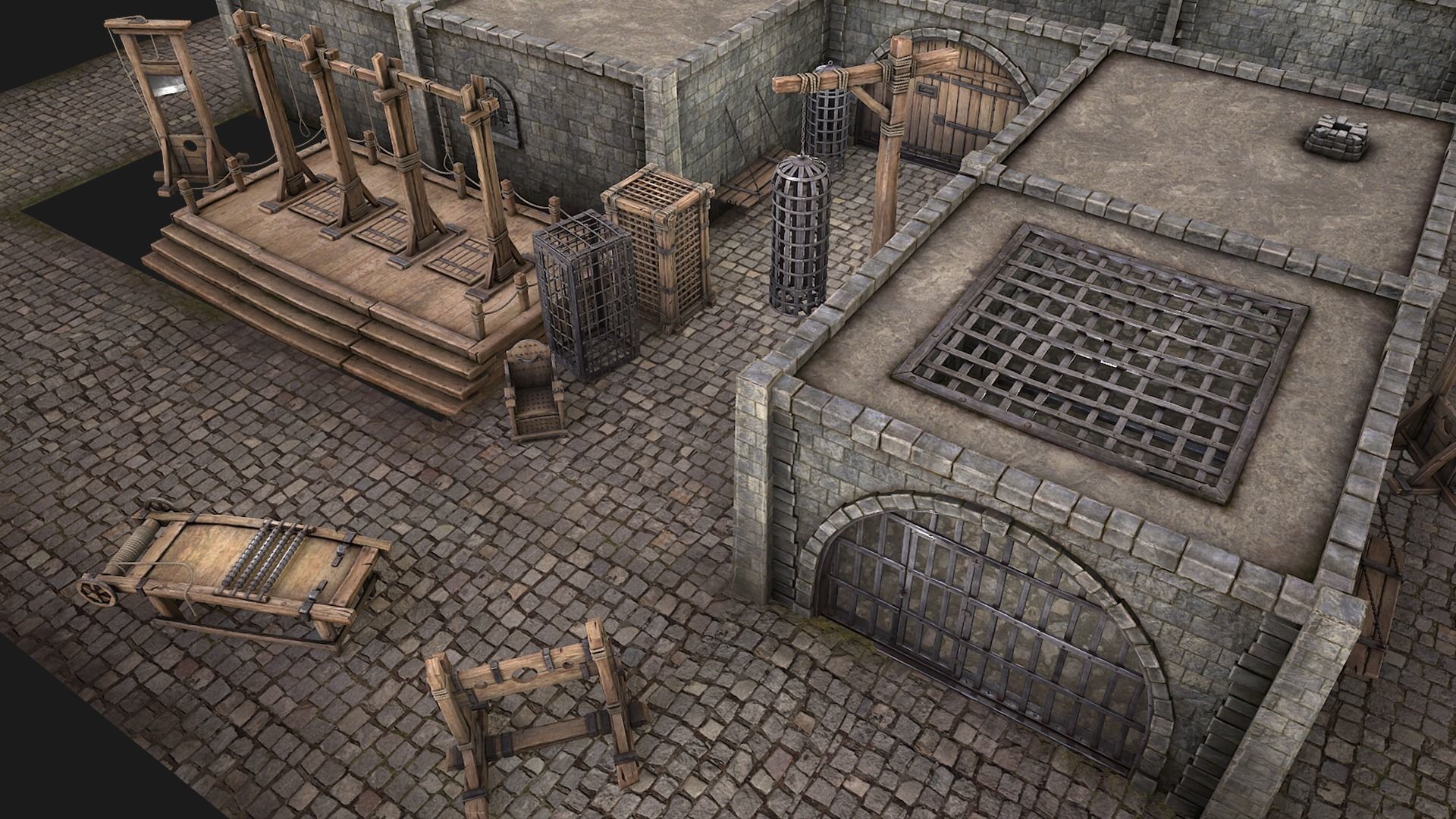 3D model Medieval Prison Constructor Torture Room VR / AR / low-poly ...