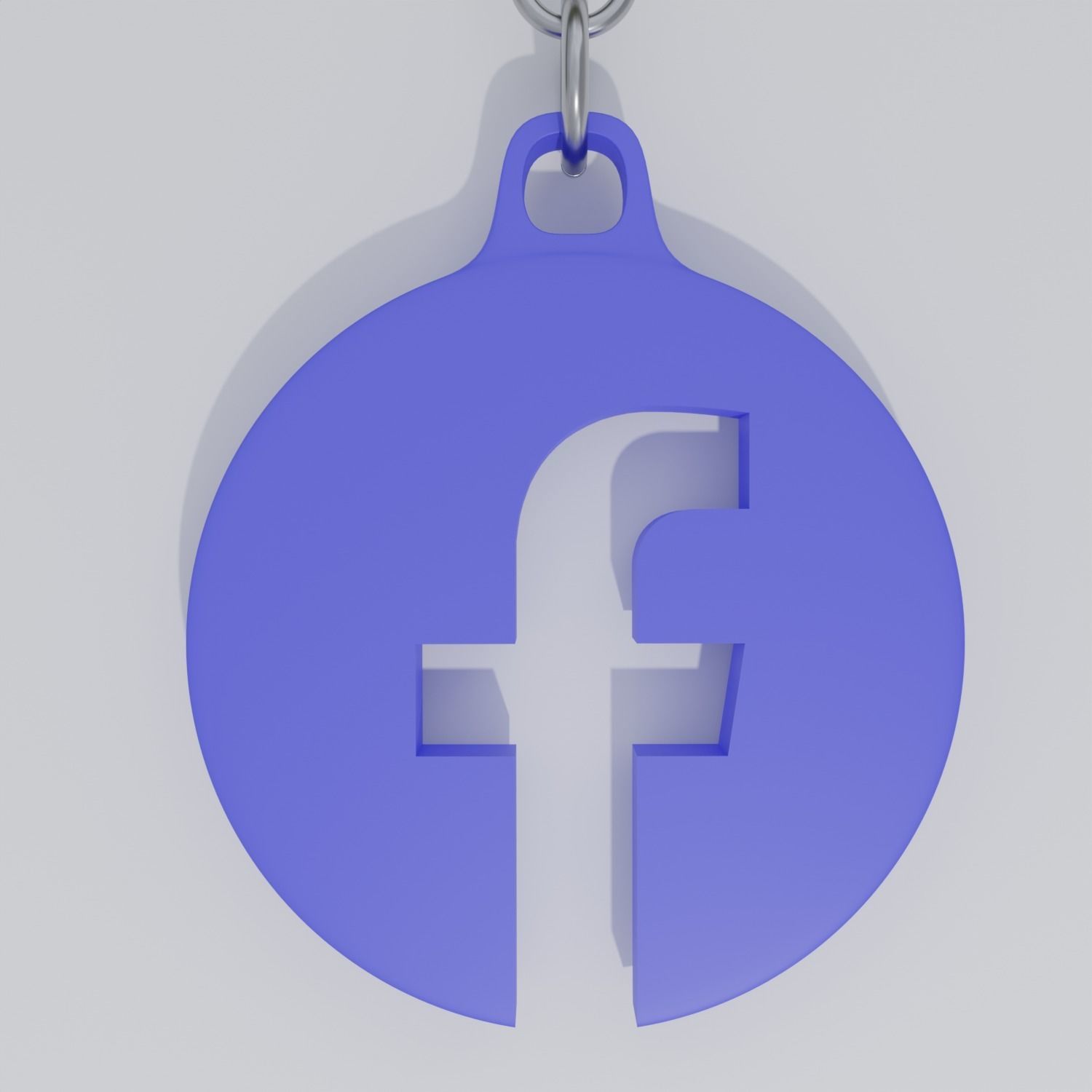 Facebook logo keychain for Print 3D model 3D printable | CGTrader