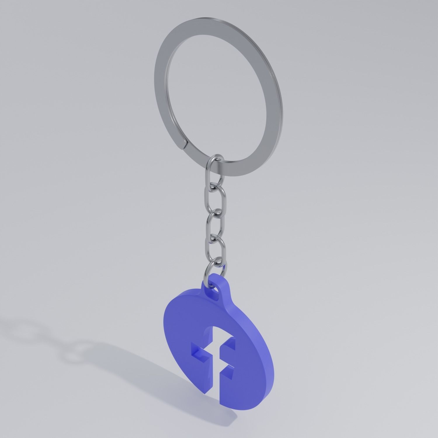 Facebook logo keychain for Print 3D model 3D printable | CGTrader