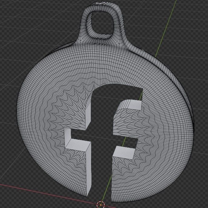 Facebook logo keychain for Print 3D model 3D printable | CGTrader