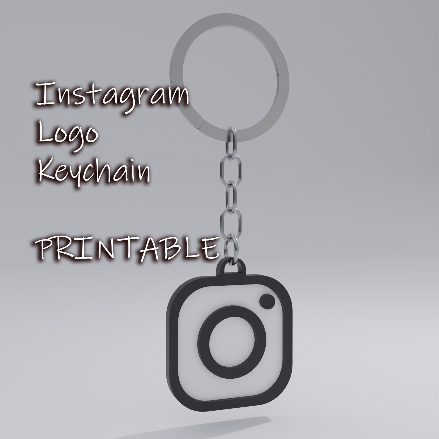 Instagram logo keychain for print 3D model 3D printable | CGTrader