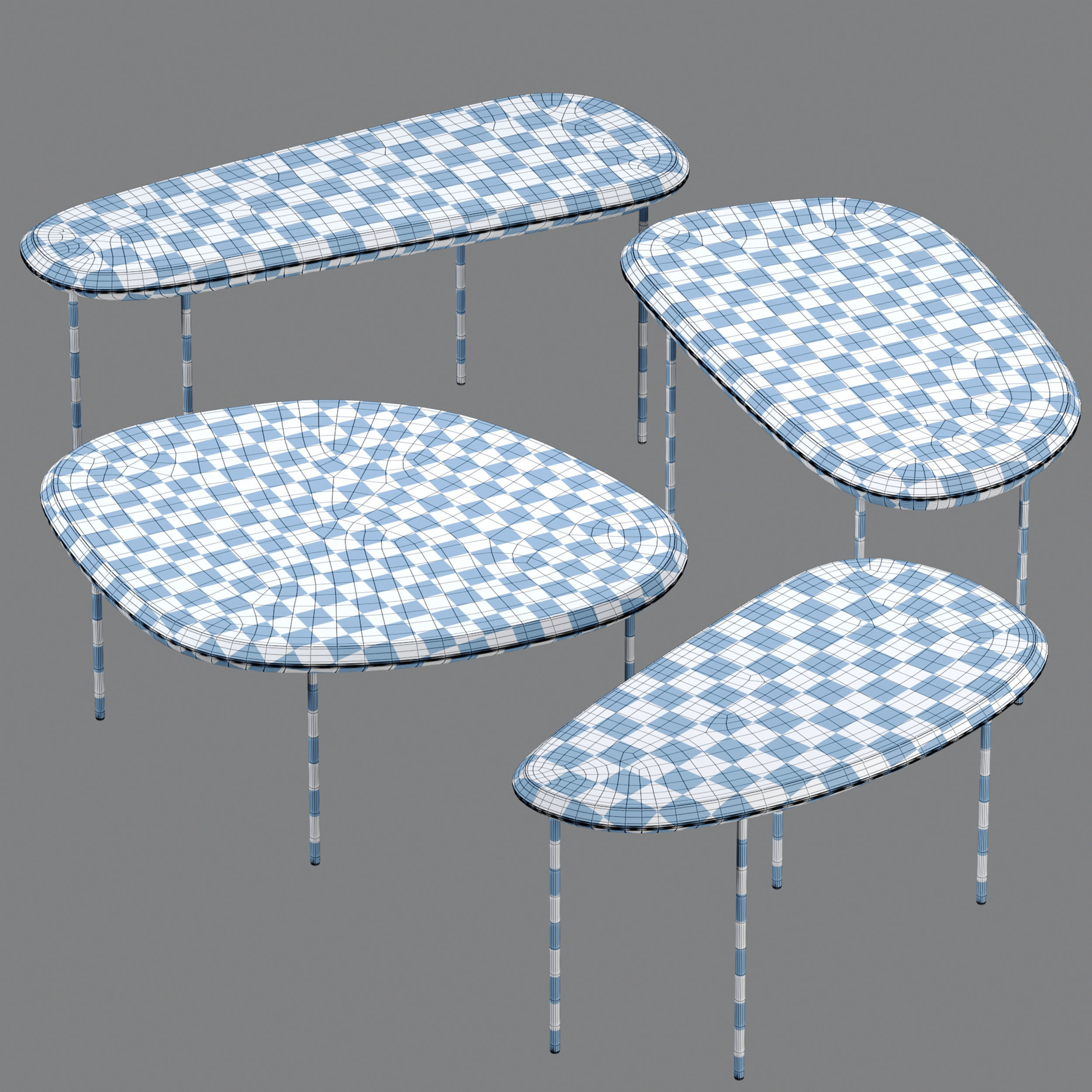Pebble Low Tables By Living Divani 3D model | CGTrader