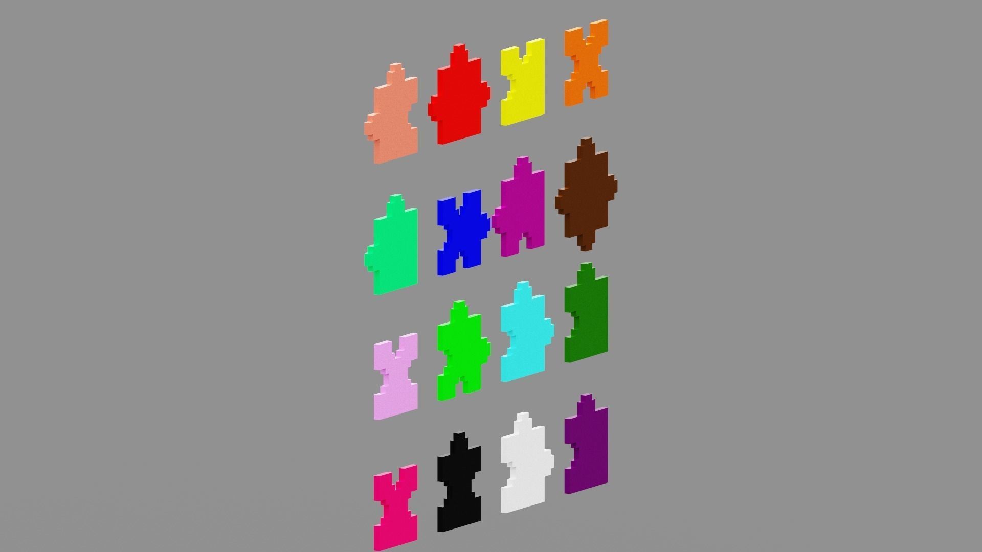 3D model Pixel Puzzle VR / AR / low-poly | CGTrader