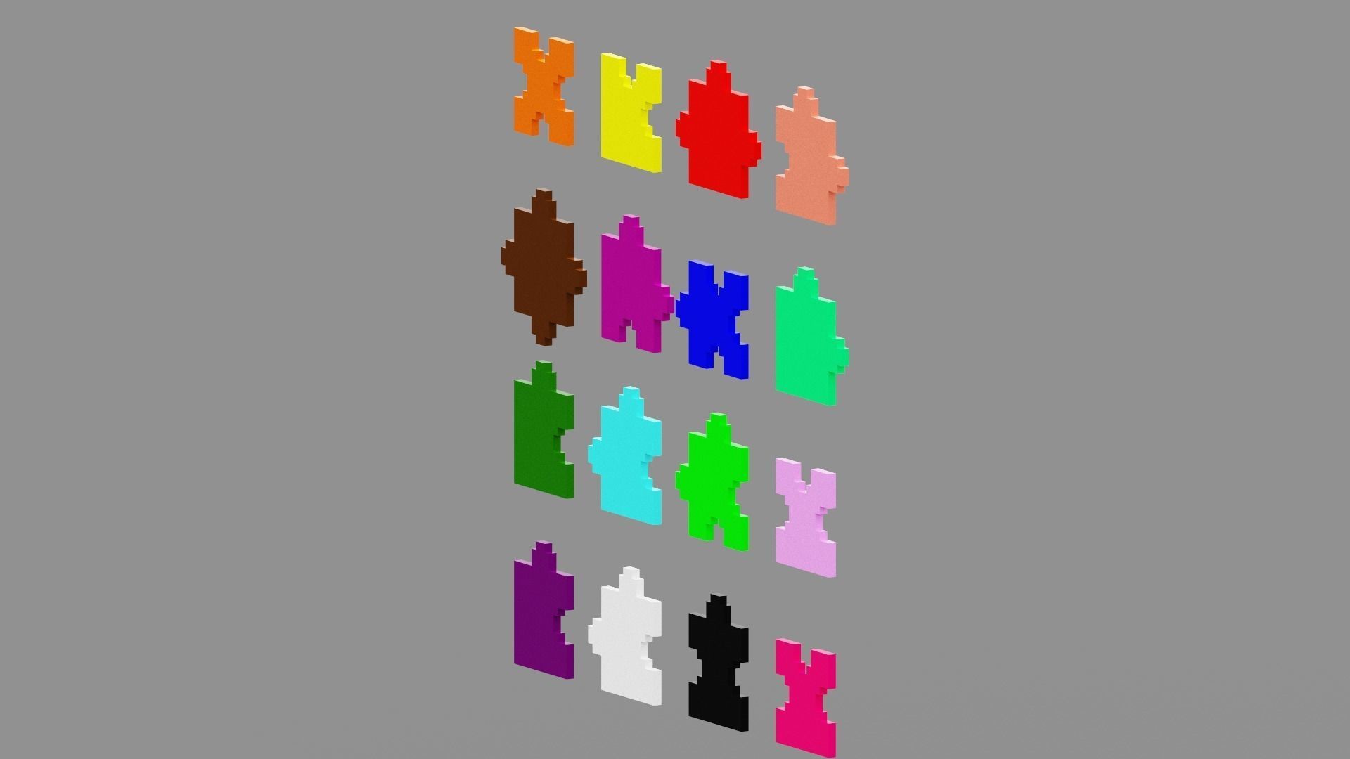 3D model Pixel Puzzle VR / AR / low-poly | CGTrader