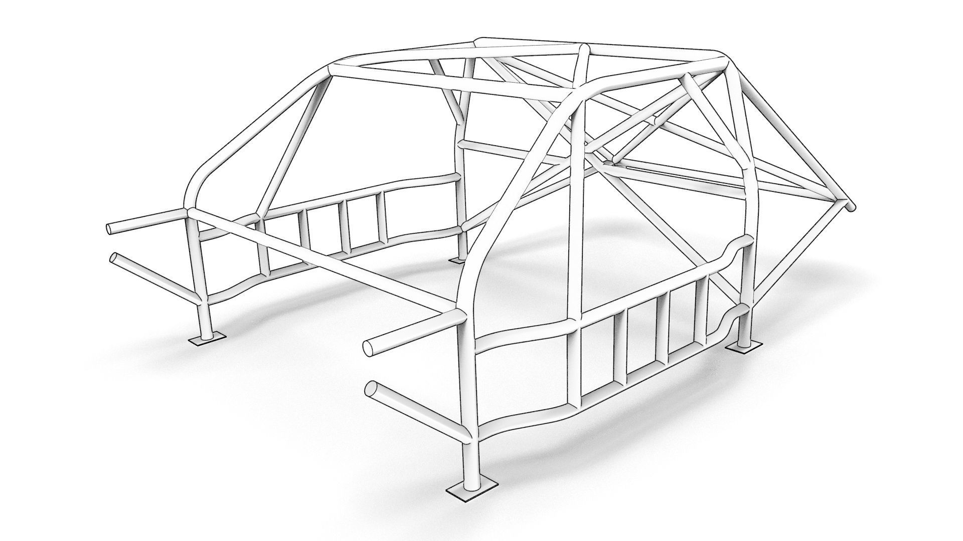 Roll cage V2 - nascar style 3D model | CGTrader