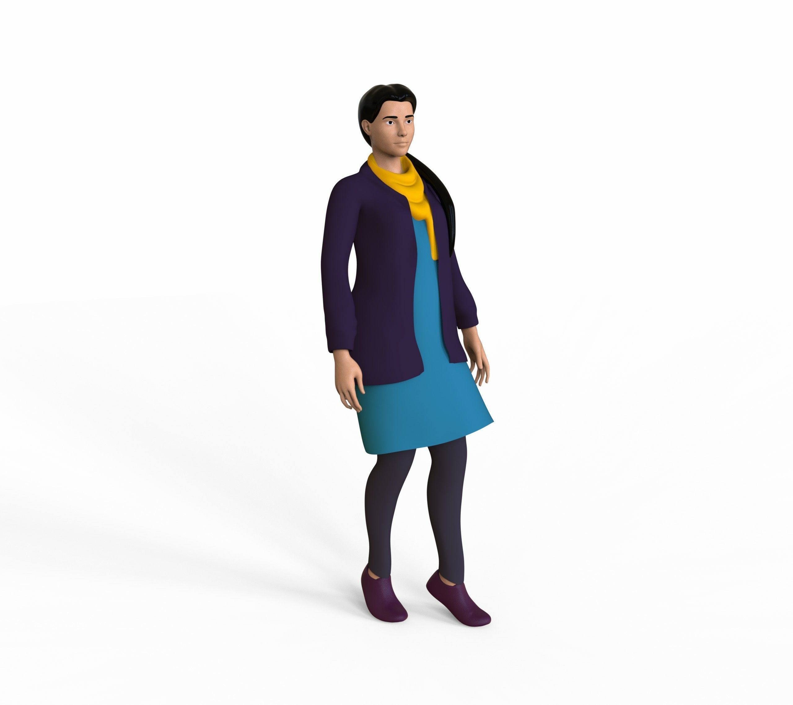 3D model cartoon character woman pack Rigged VR / AR / low-poly | CGTrader