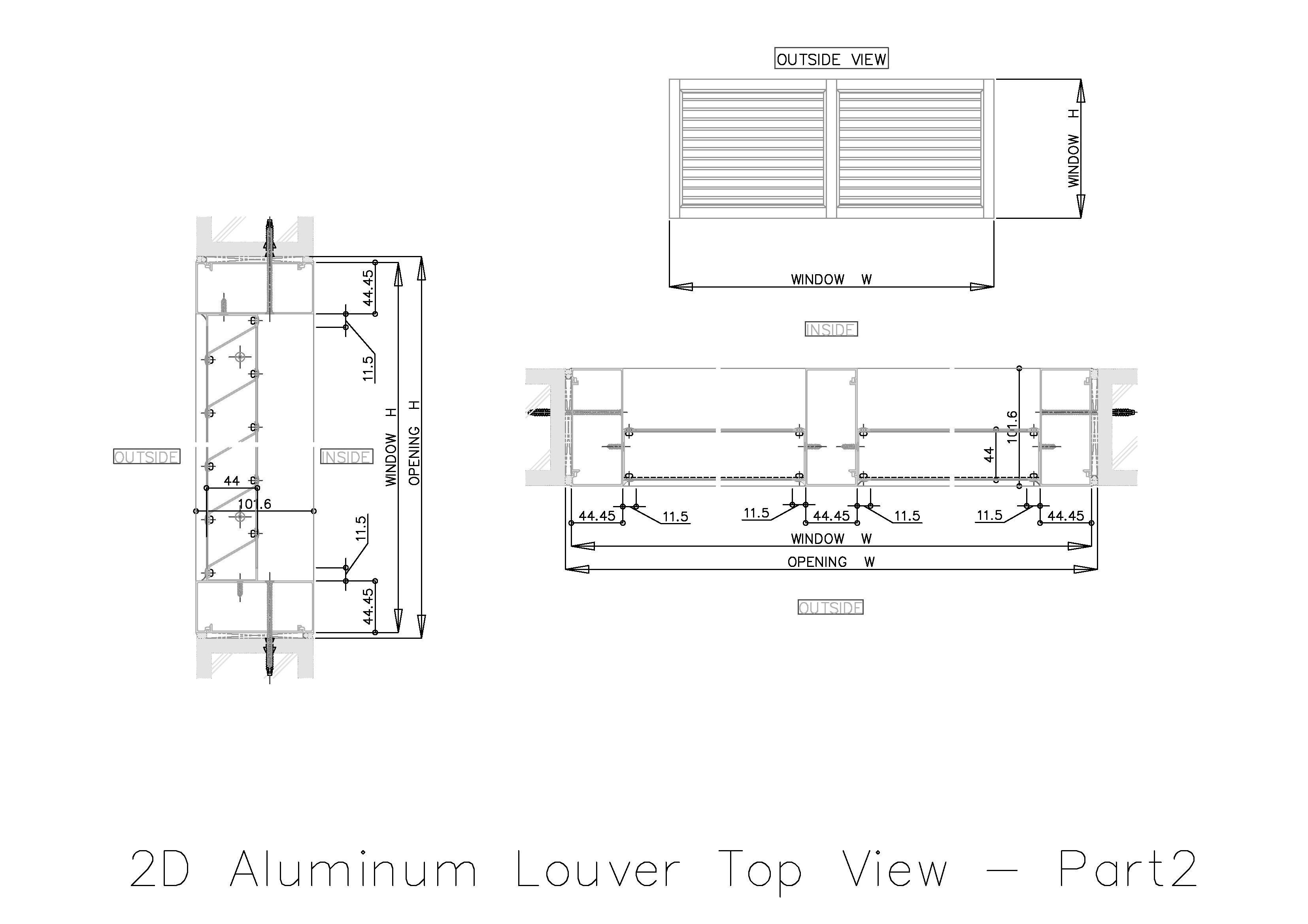 2D Aluminum Louver Top View 3D model | CGTrader