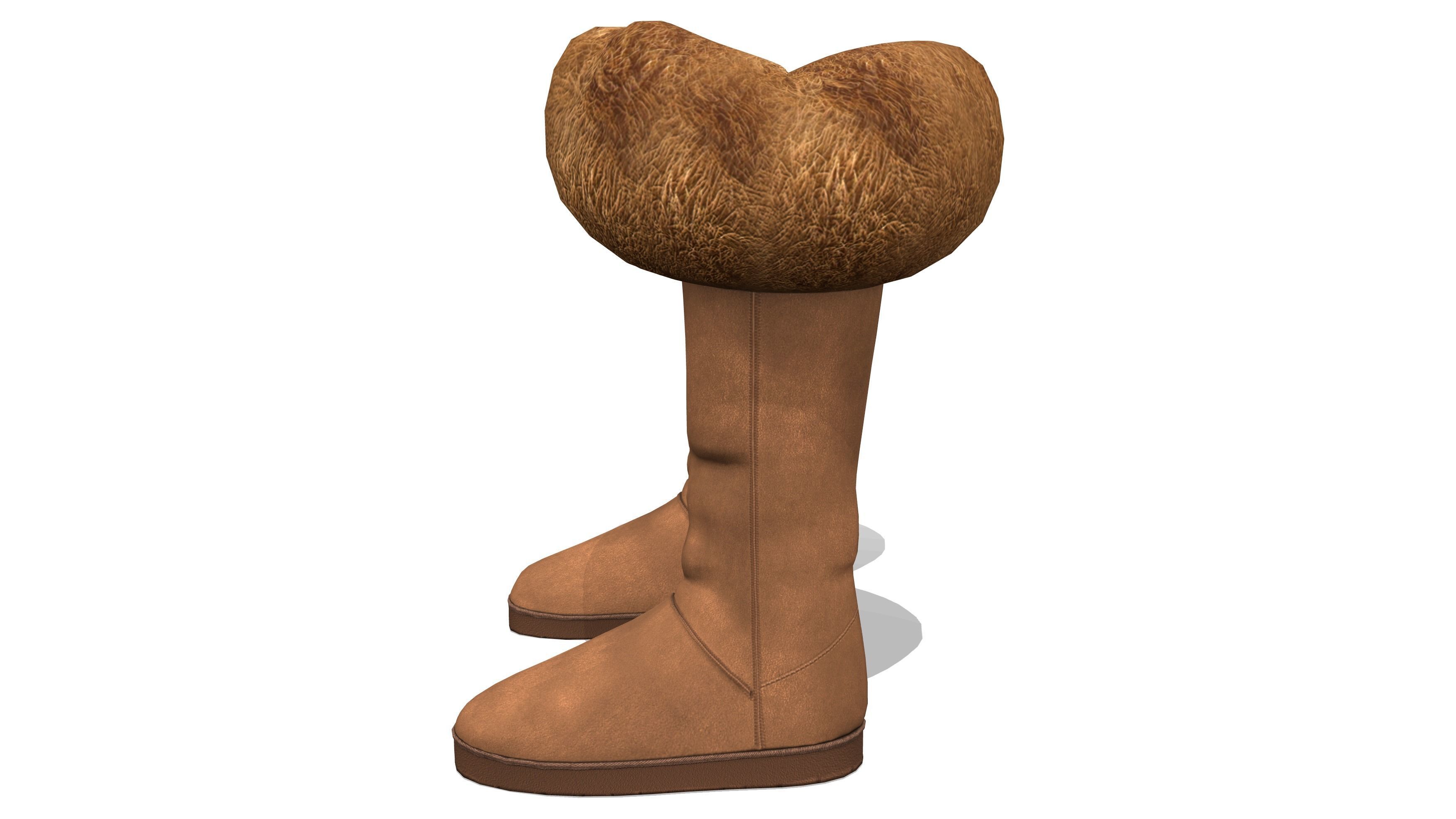 3D model Tall Ugg Boots With Fur Trim VR / AR / low-poly | CGTrader
